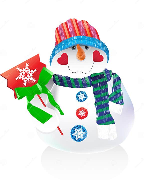 Funny vector snowman stock vector. Illustration of play - 12024238