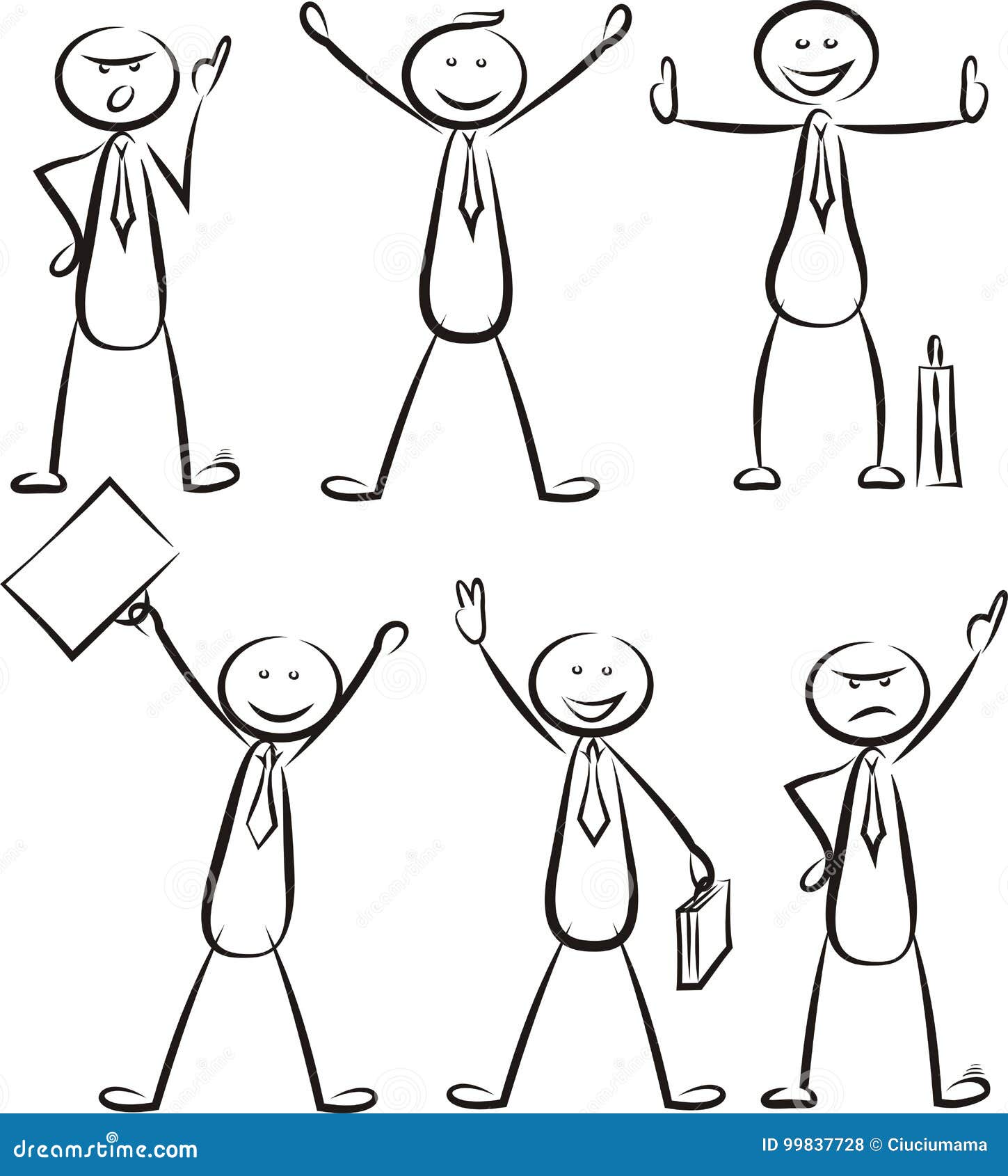 Stickman businessman stock vector. Illustration of person - 99837728