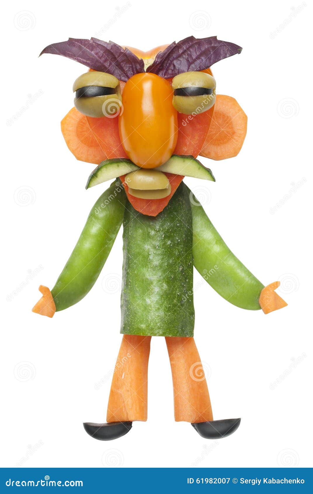 Funny Vegetable Man with Big Eyebrows Stock Image - Image of background ...