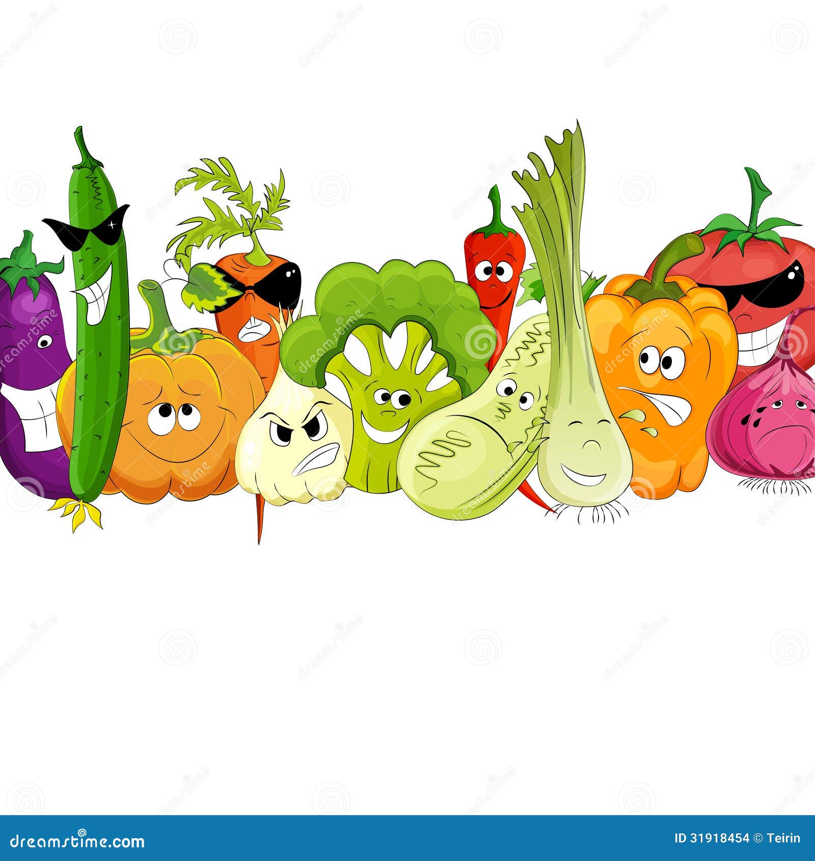 Funny Vegetable and Spice Cartoon on White Stock Vector - Illustration ...