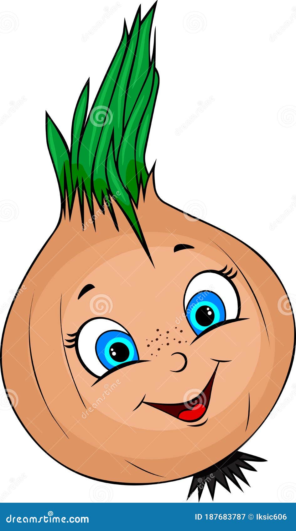 Cartoon Cheerful Onion in Vector Stock Vector - Illustration of graphic ...
