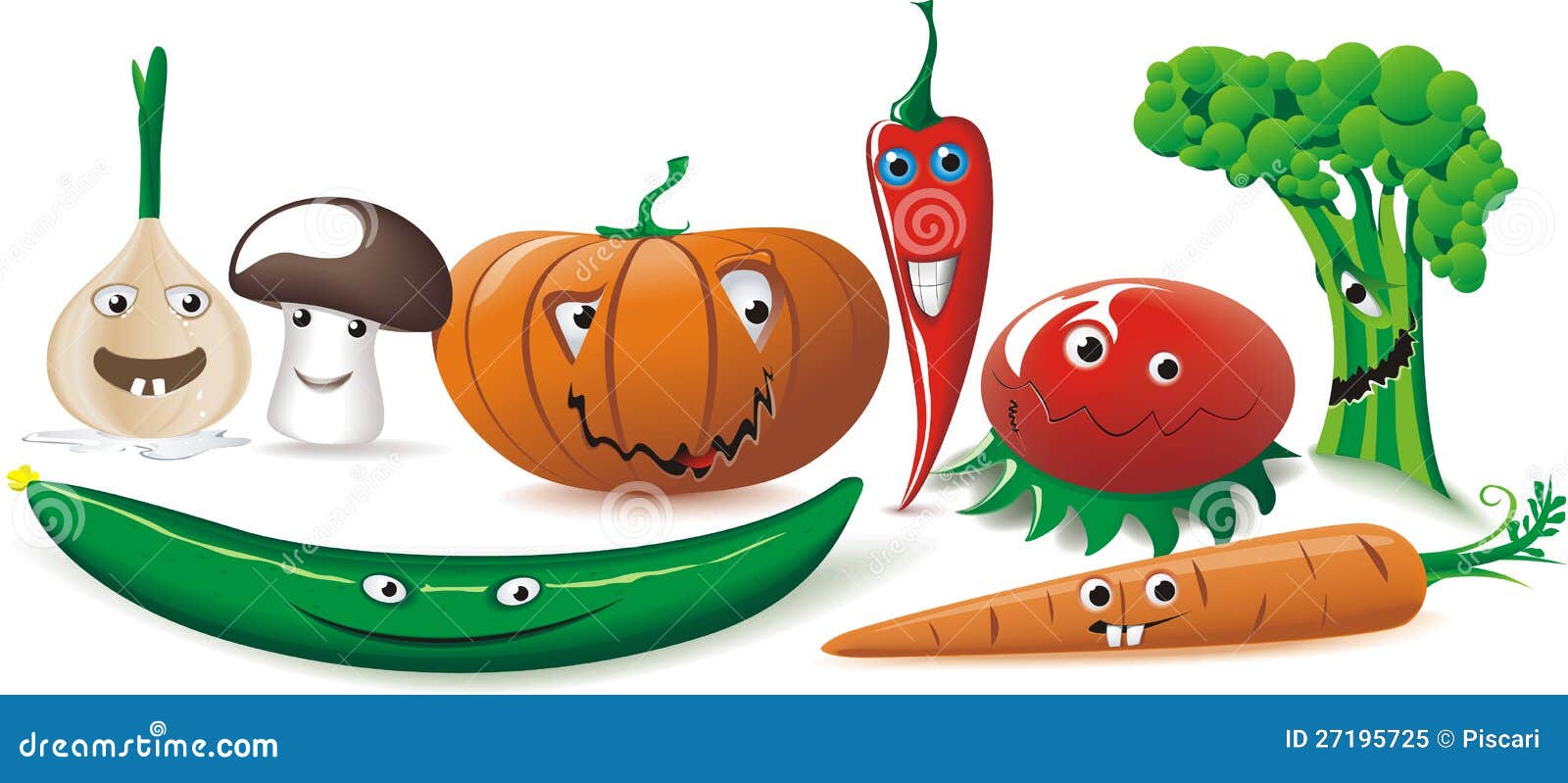 Funny vegetables stock illustration. Illustration of lovely - 27195725