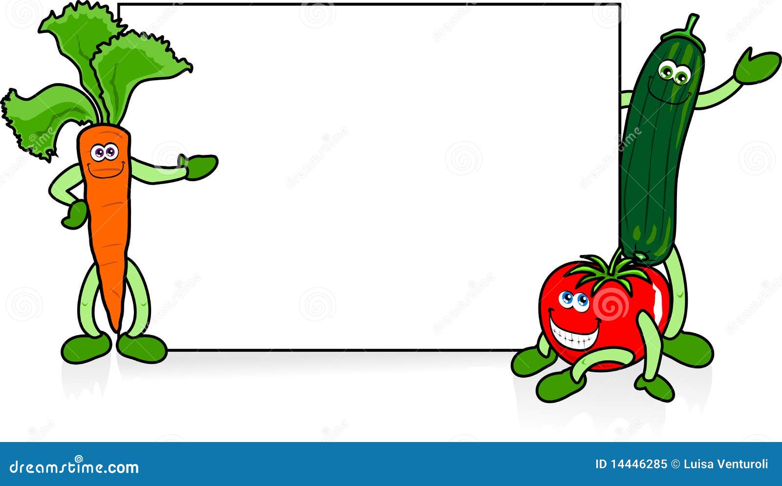 Funny vegetables with sign stock vector. Illustration of cartoon - 14446285