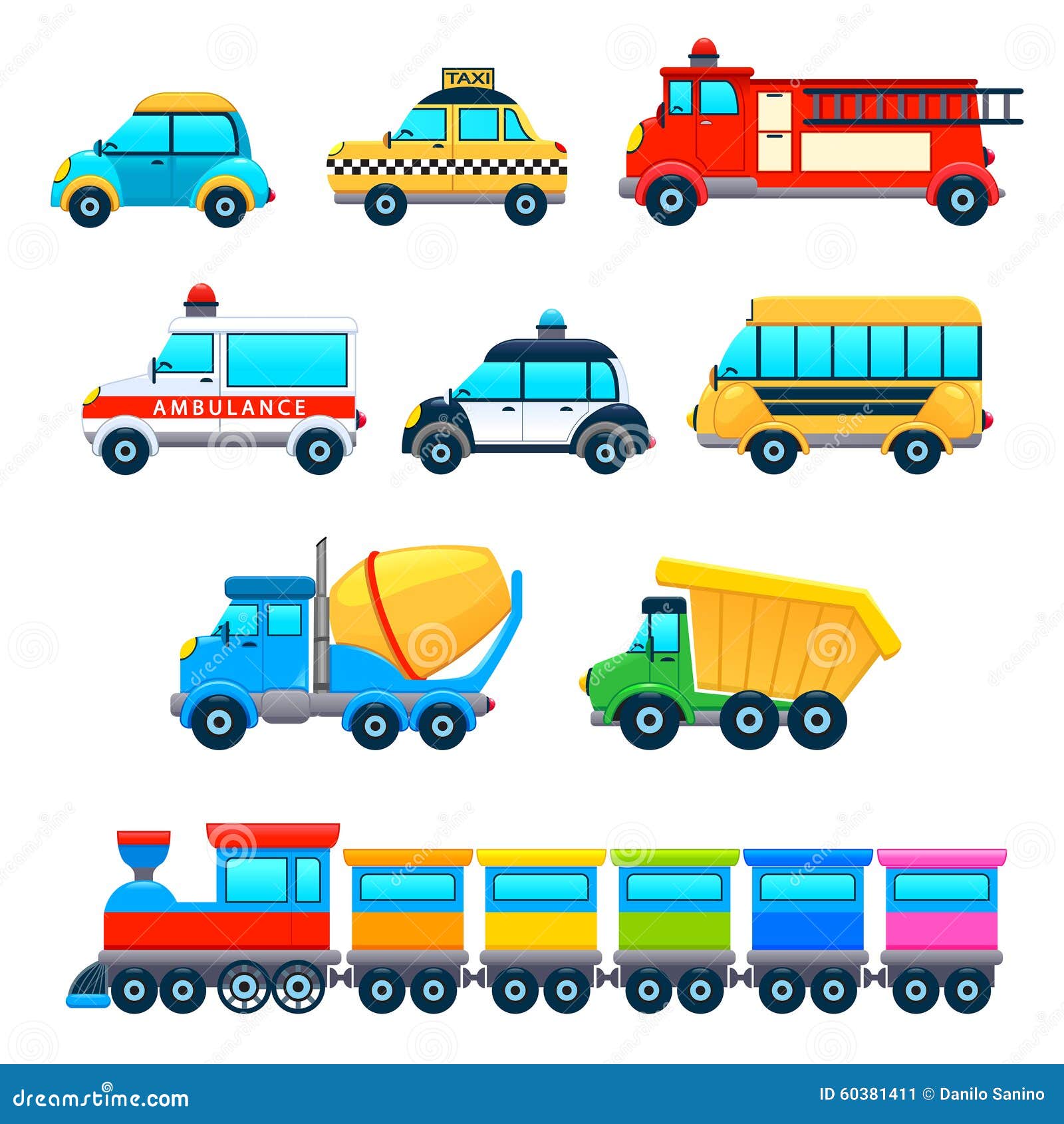 Funny Vehicles In The City. Cartoon Vector | CartoonDealer.com #26339197