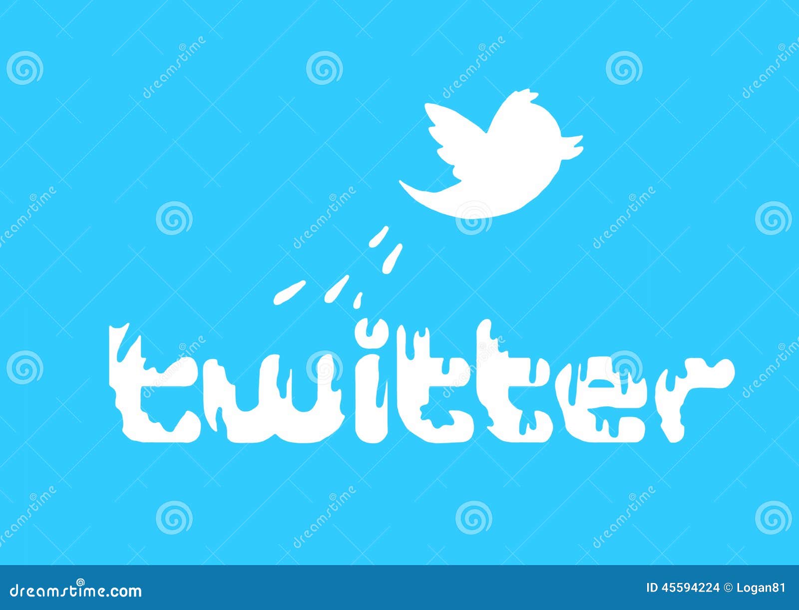 Funny version of twitter editorial stock image. Illustration of ironic ...