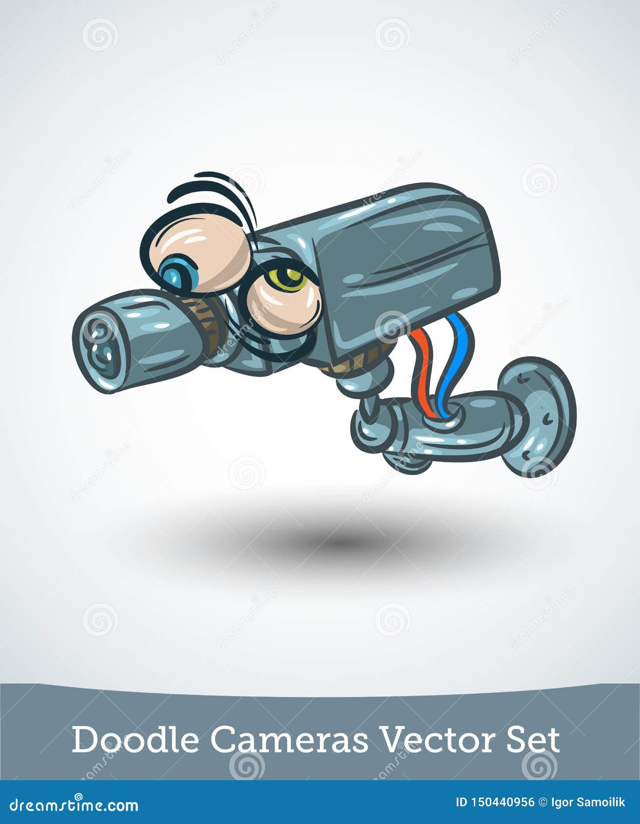 Funny Video Camera Isolated on White Background. Vector Stock Vector ...