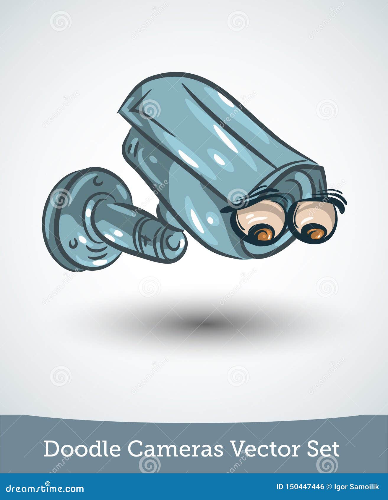 Funny Video Camera Isolated on White Background. Vector Stock Vector ...