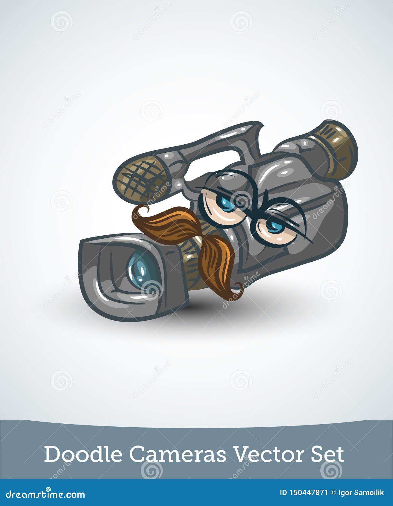 Funny Video Camera Isolated on White Background. Vector Stock Vector ...