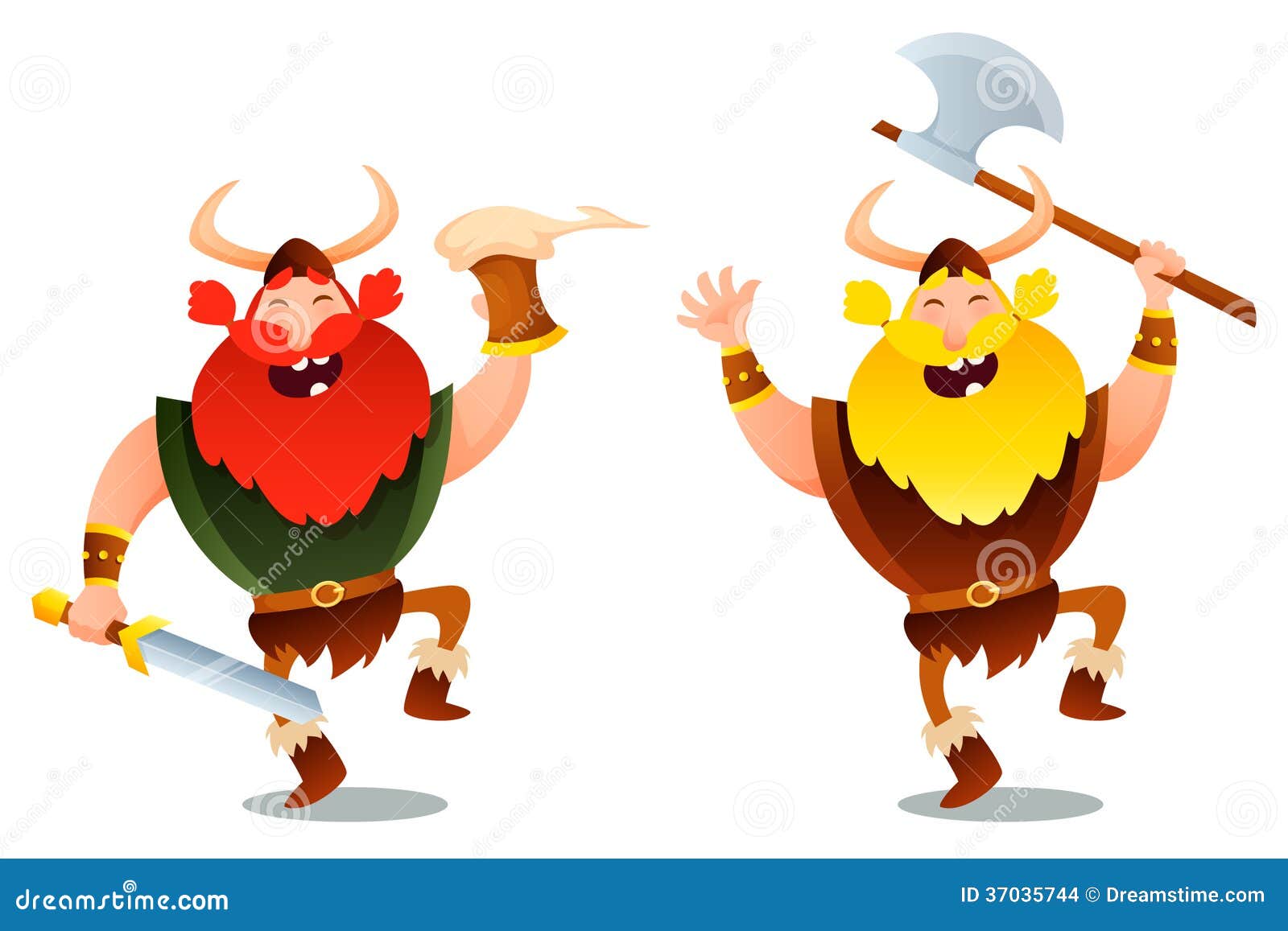 Funny viking warriors stock vector. Illustration of funny - 37035744