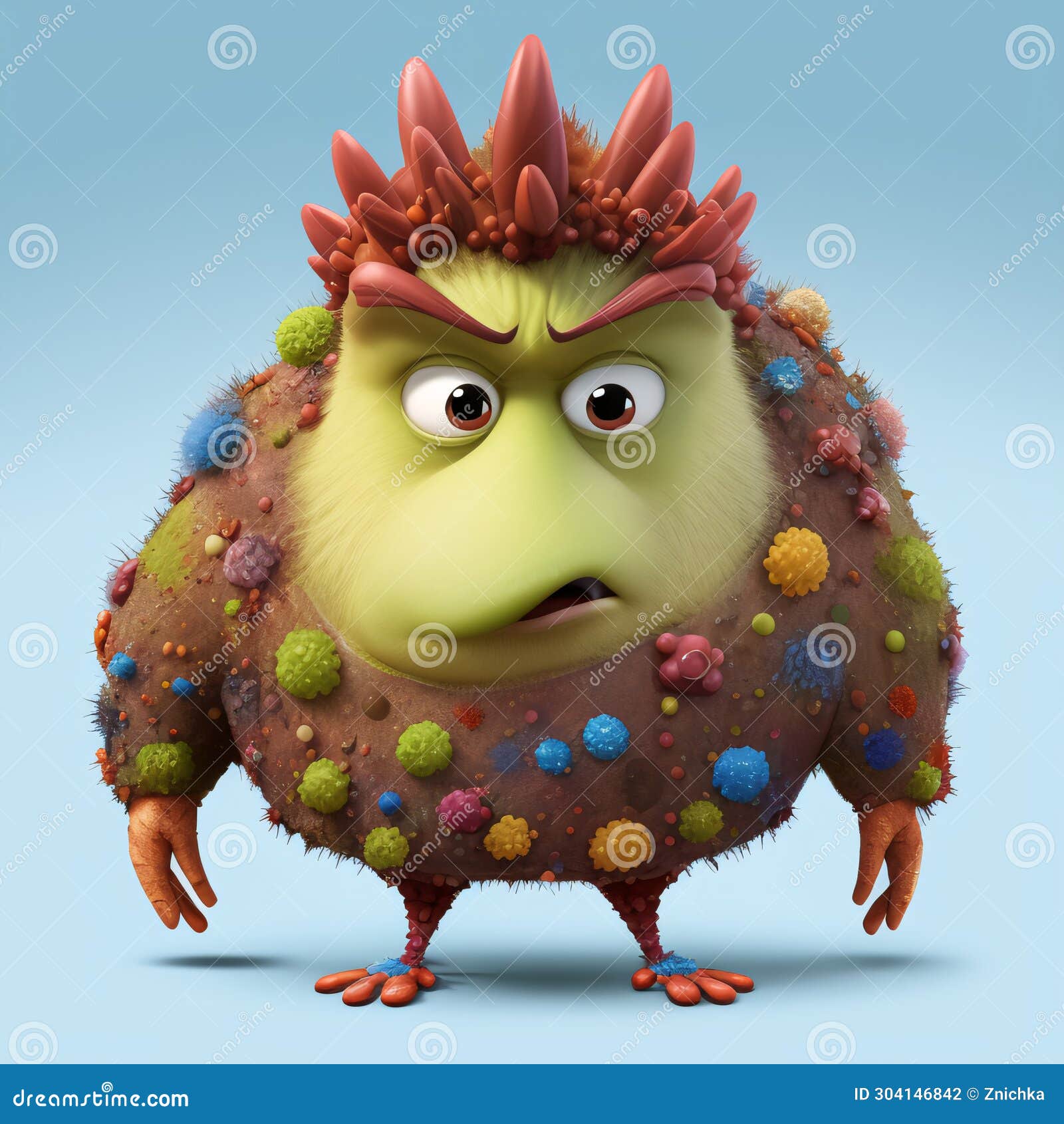 A Funny Virus Character with a Grotesque Expression Stock Photo - Image ...