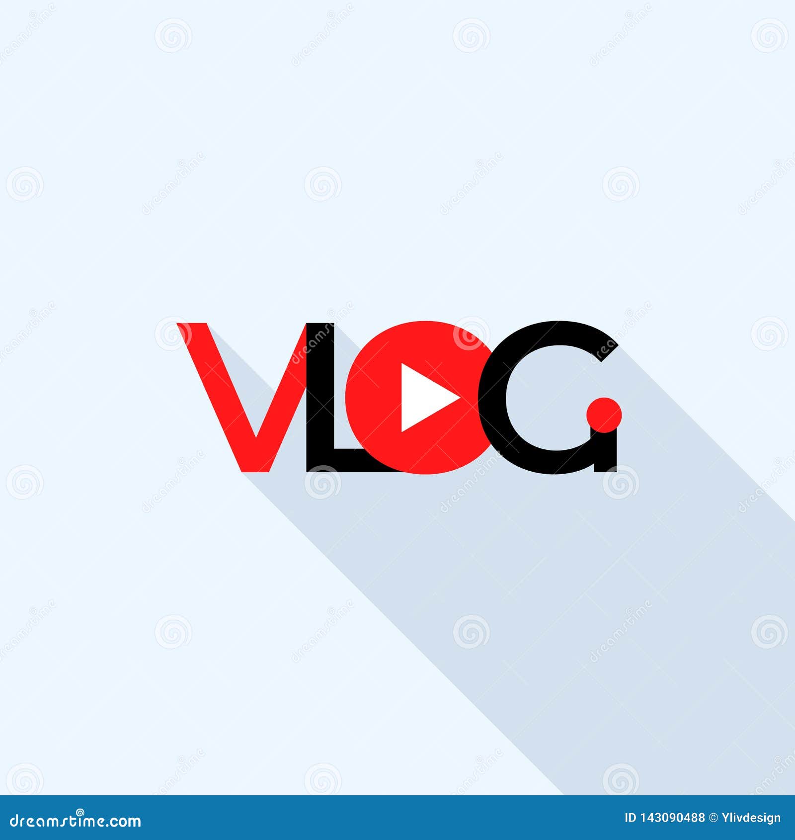 Funny Vlog Logo, Flat Style Stock Vector - Illustration of play ...