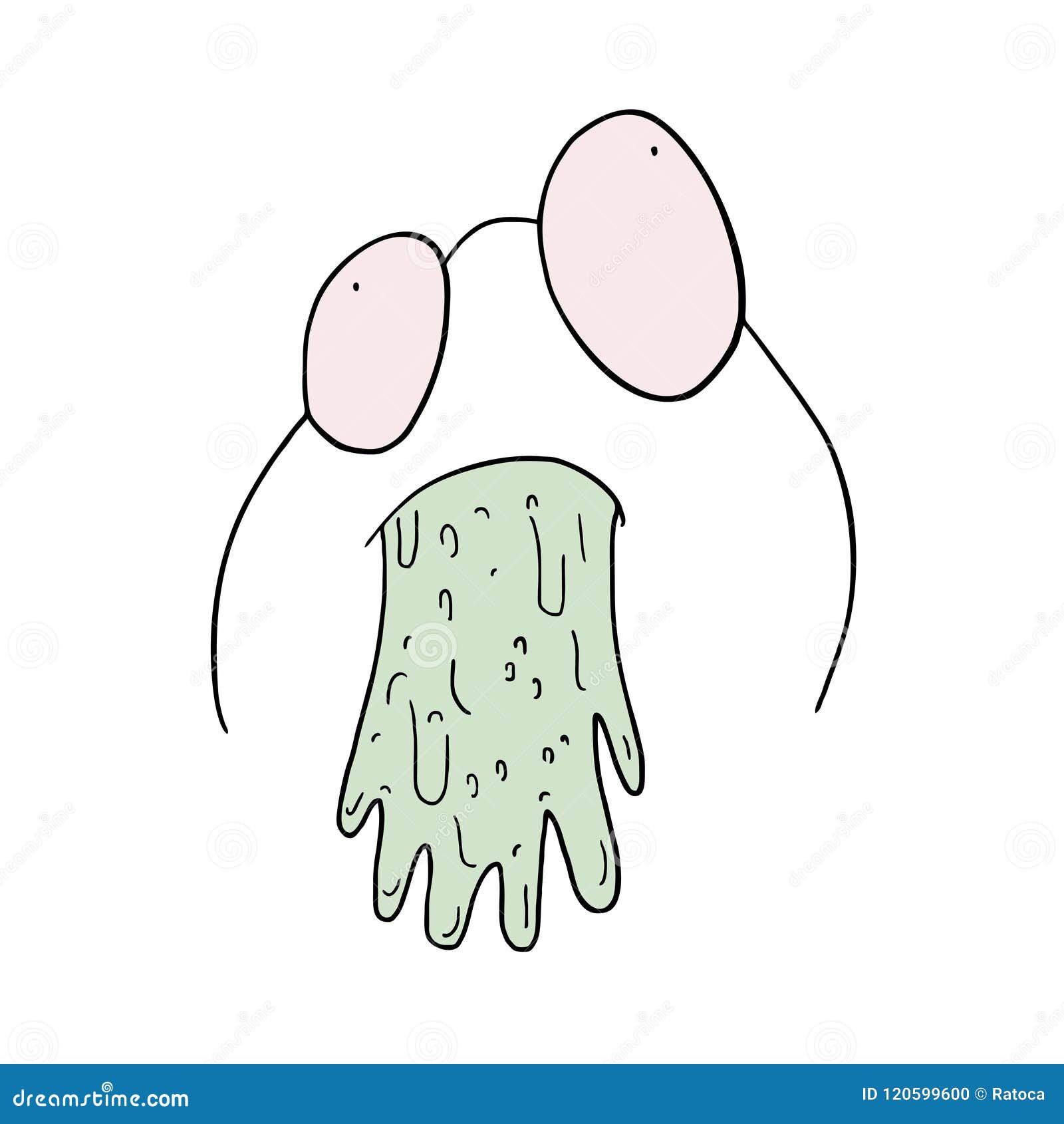 Funny vomit monster draw stock vector. Illustration of eyes - 120599600