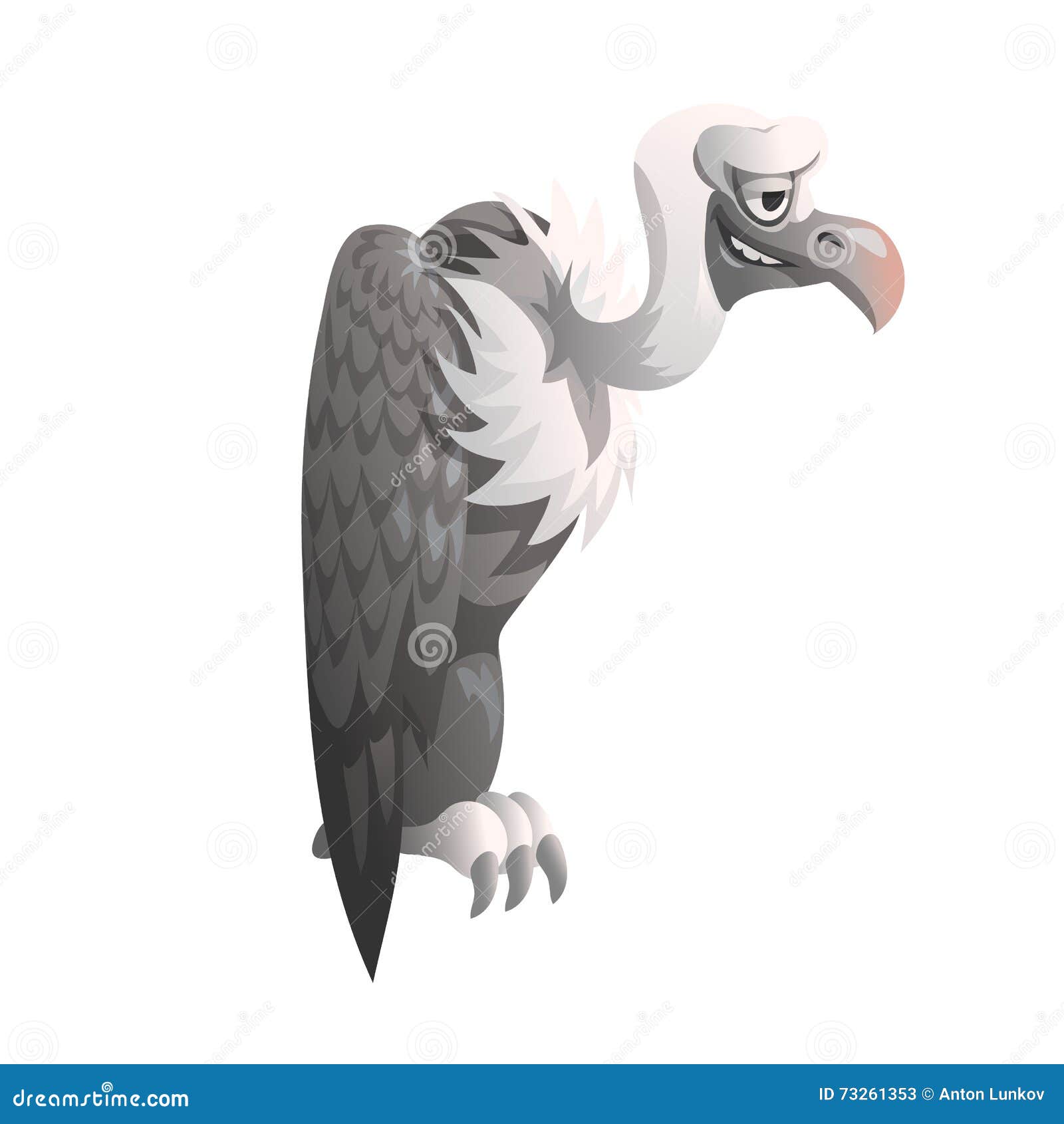 Funny Vulture on White Background, Vector Stock Vector - Illustration ...