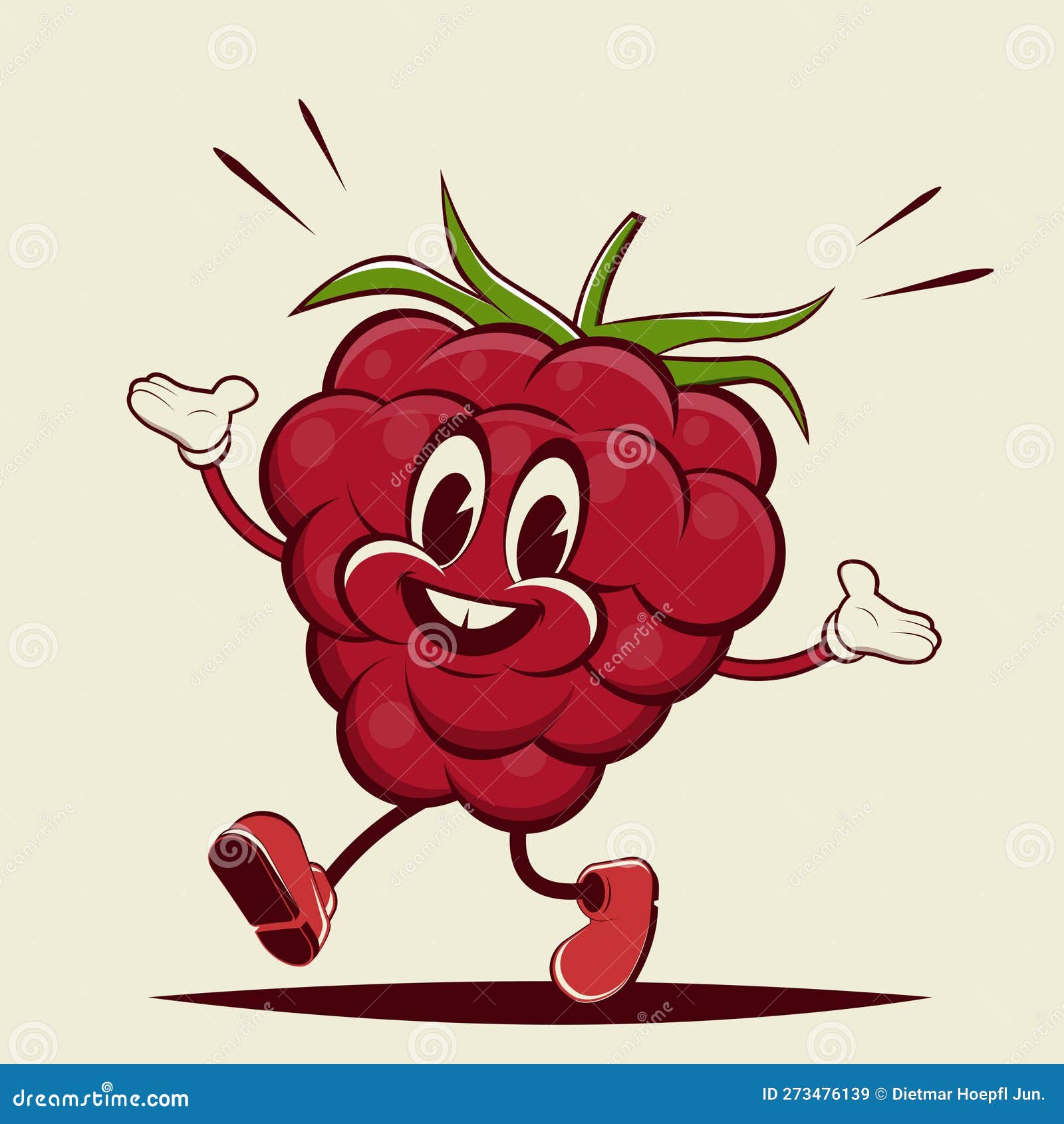 Funny Illustration of a Walking Cartoon Raspberry Stock Vector ...