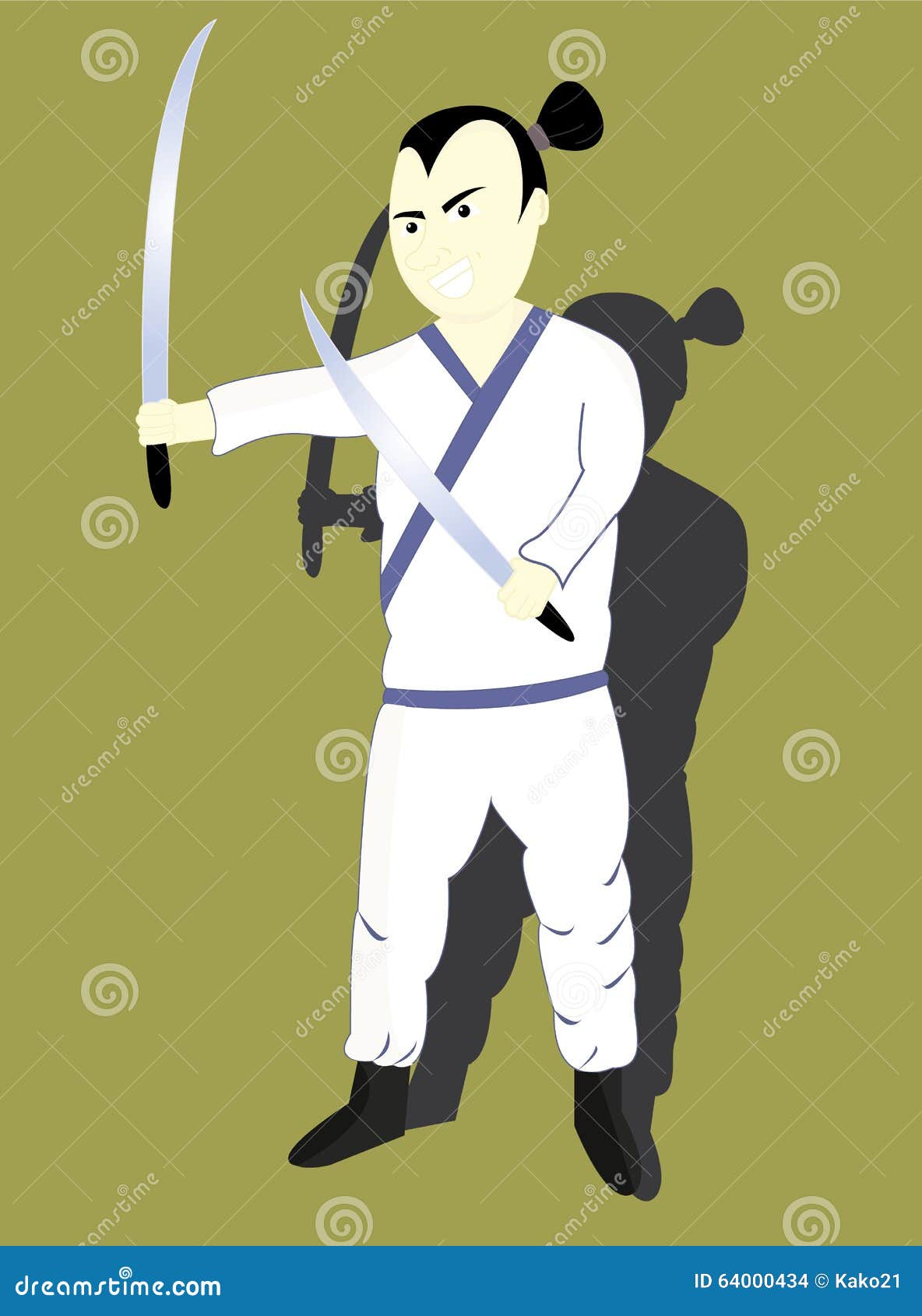 The funny warrior stock vector. Illustration of male - 64000434