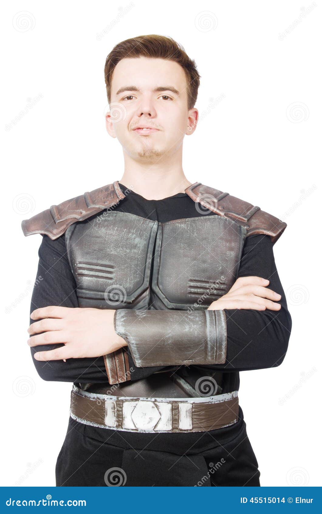 Funny warrior isolated stock photo. Image of armed, helmet - 45515014