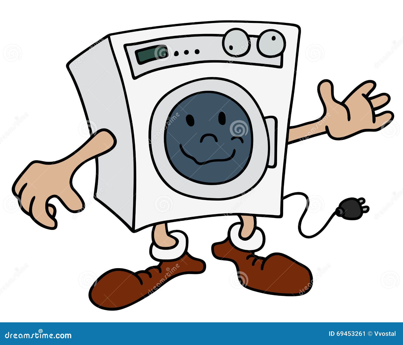 Funny washing machine stock vector. Illustration of white - 69453261