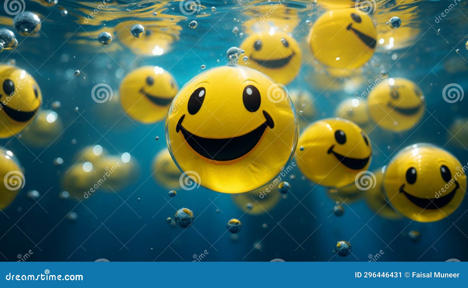 Funny Water Balls Arranged in a Pattern that Forms a Smiley Stock ...
