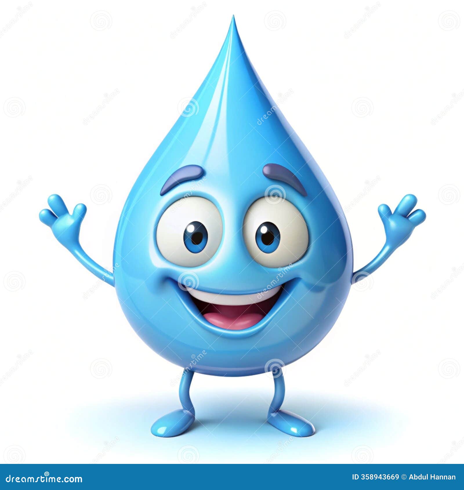 Funny Water Drops Cartoon. Draws Attention To Climate Change And Water ...