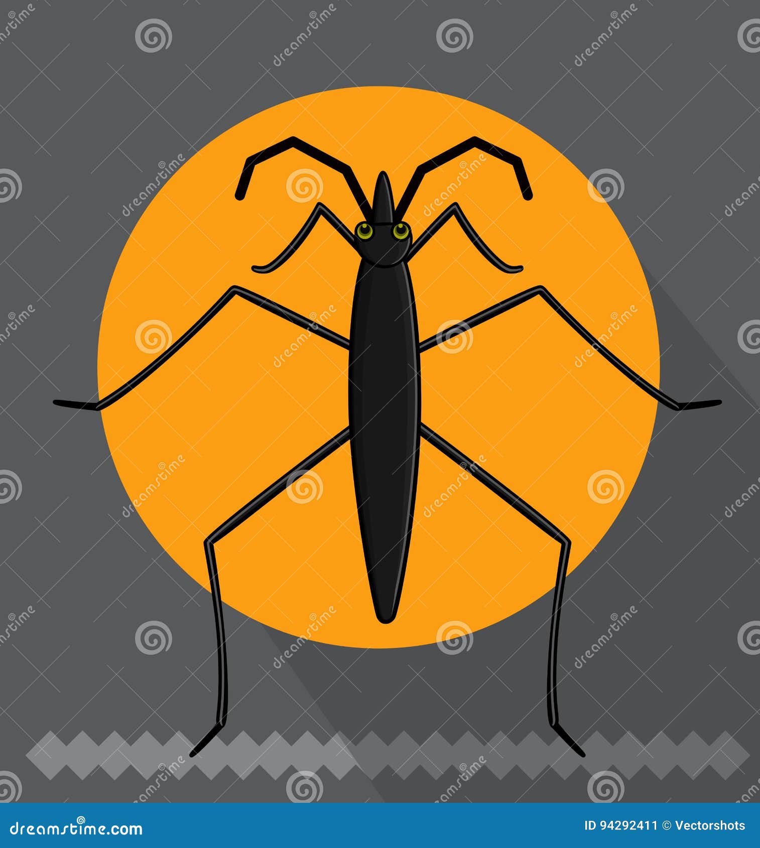 Water Strider Insect Silhouette Vector Illustration | CartoonDealer.com ...