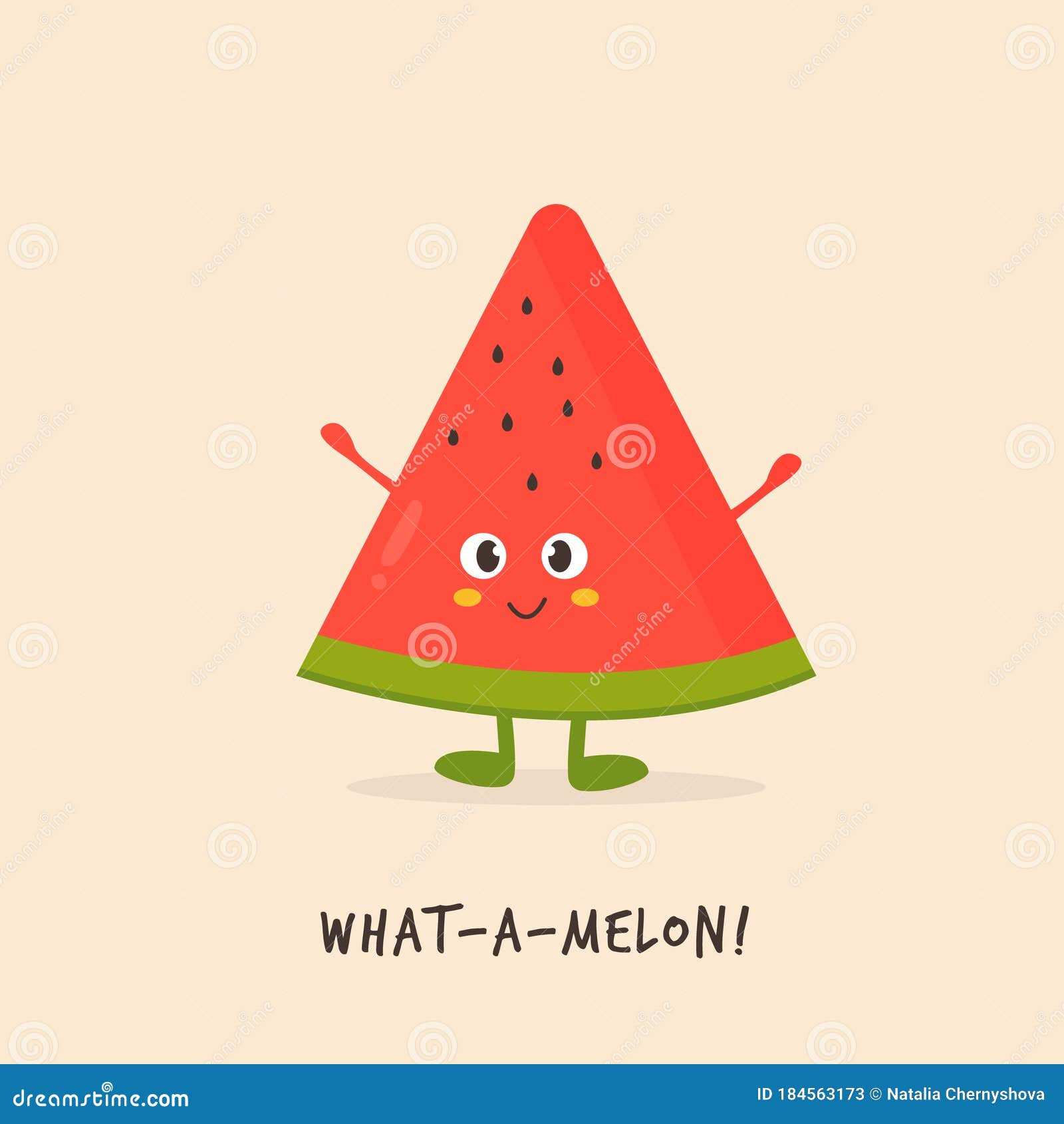 Funny Watermelon Character Design Vector Illustration Stock Vector ...