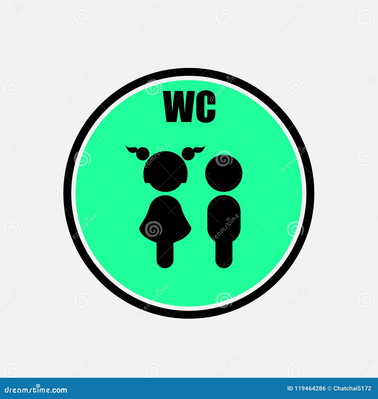 Funny Wc Toilet Restroom Door Plate Symbols Man And Woman Toilet Vector