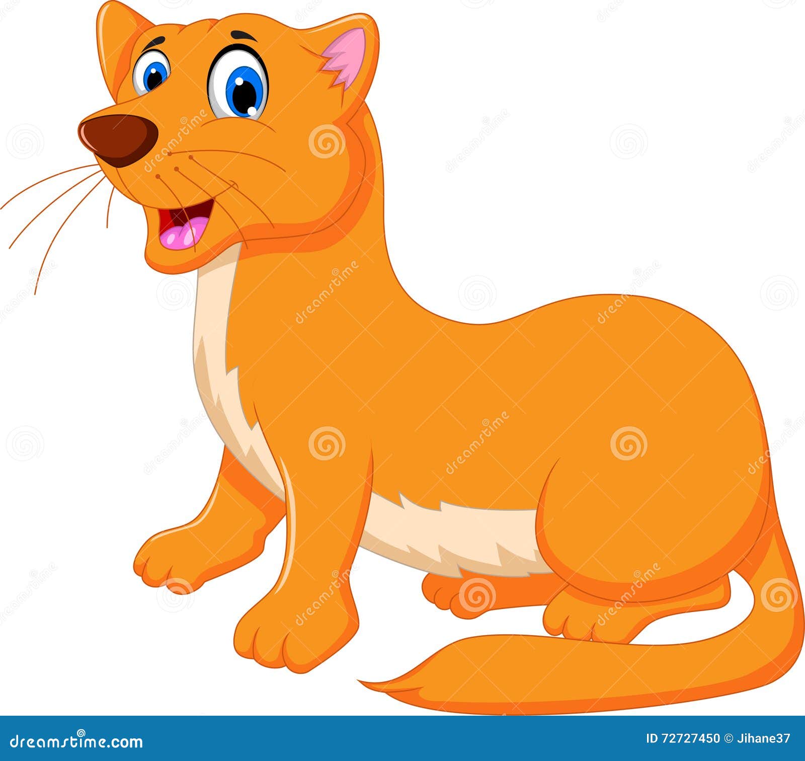 Funny Weasel cartoon stock illustration. Illustration of drawing - 72727450