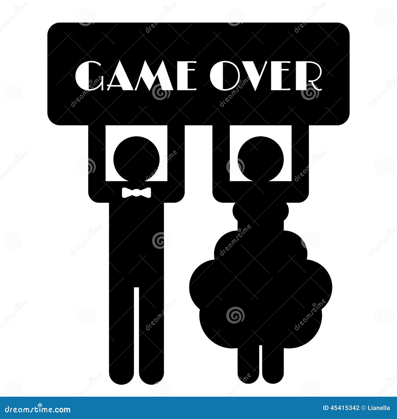 Funny Wedding Symbol - Game Over Stock Vector - Illustration of card ...