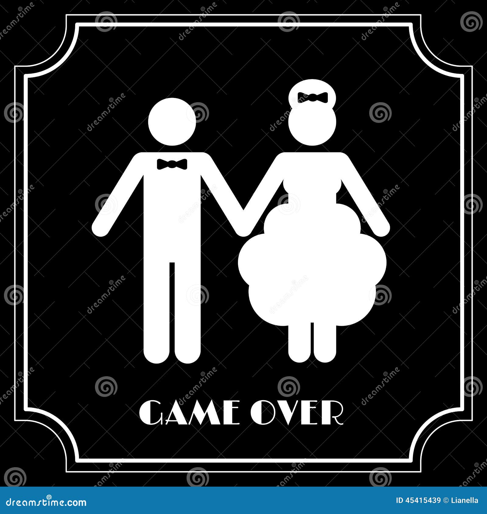Funny Wedding Symbol - Game Over Stock Vector - Illustration of bridal ...