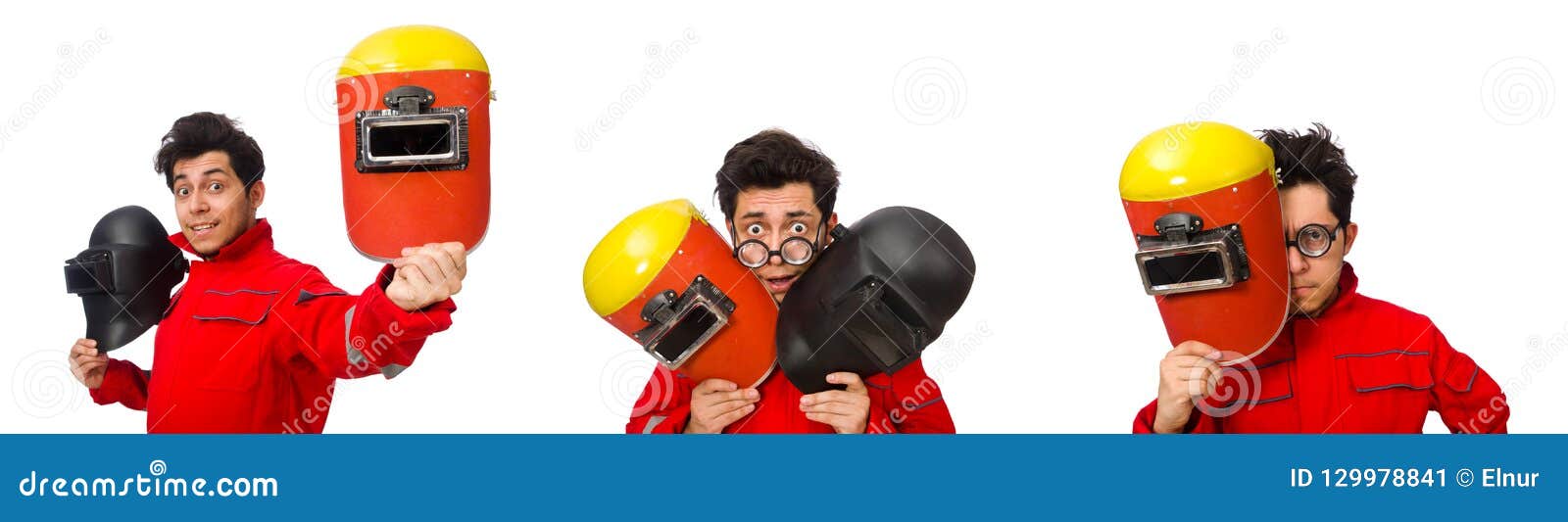The Funny Welder Isolated on White Stock Image - Image of mask, steel ...