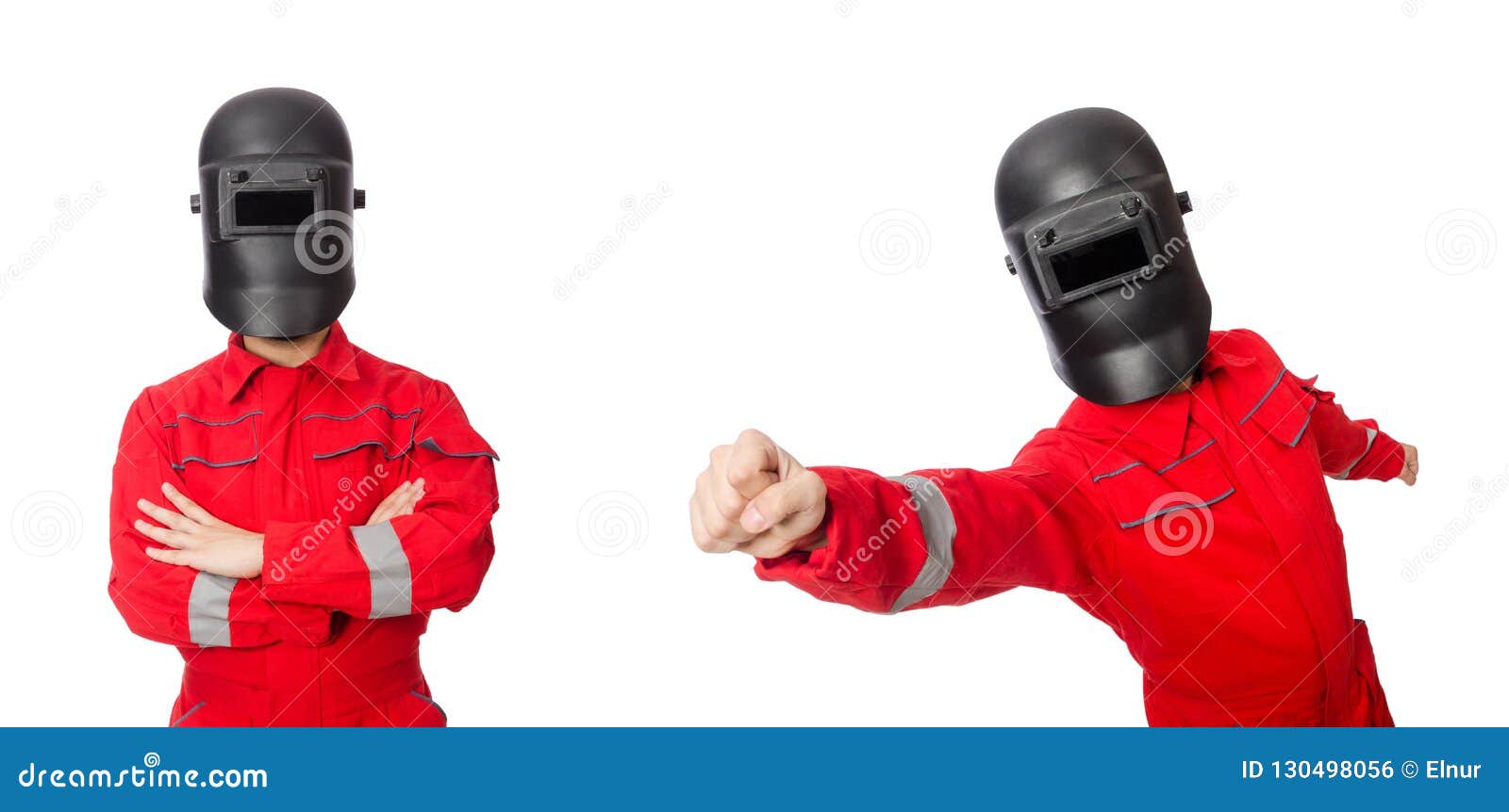 The Funny Welder Isolated on White Stock Photo - Image of mask ...