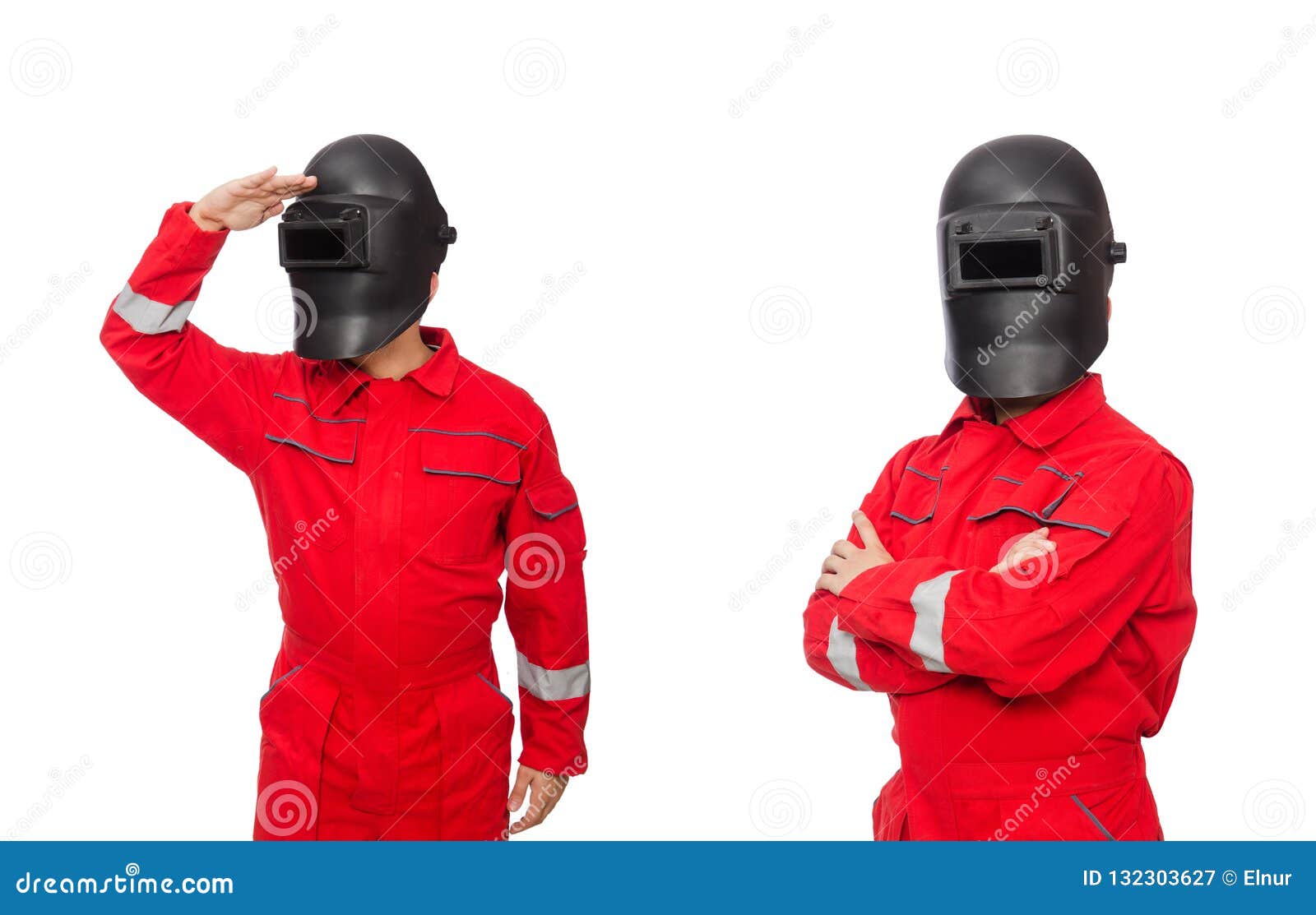 The Funny Welder Isolated on White Stock Image - Image of craftsman ...