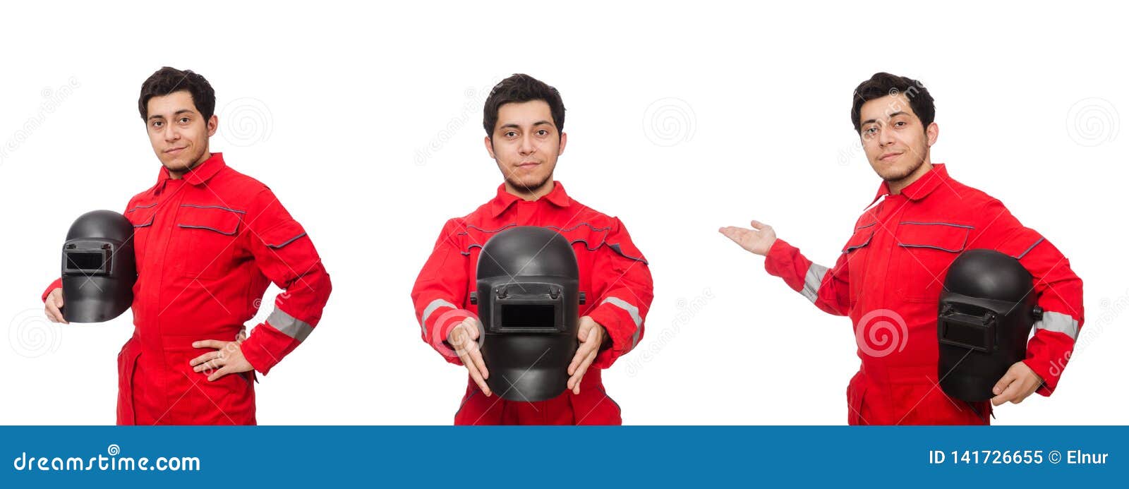 The Funny Welder Isolated on White Stock Image - Image of repair, mask ...