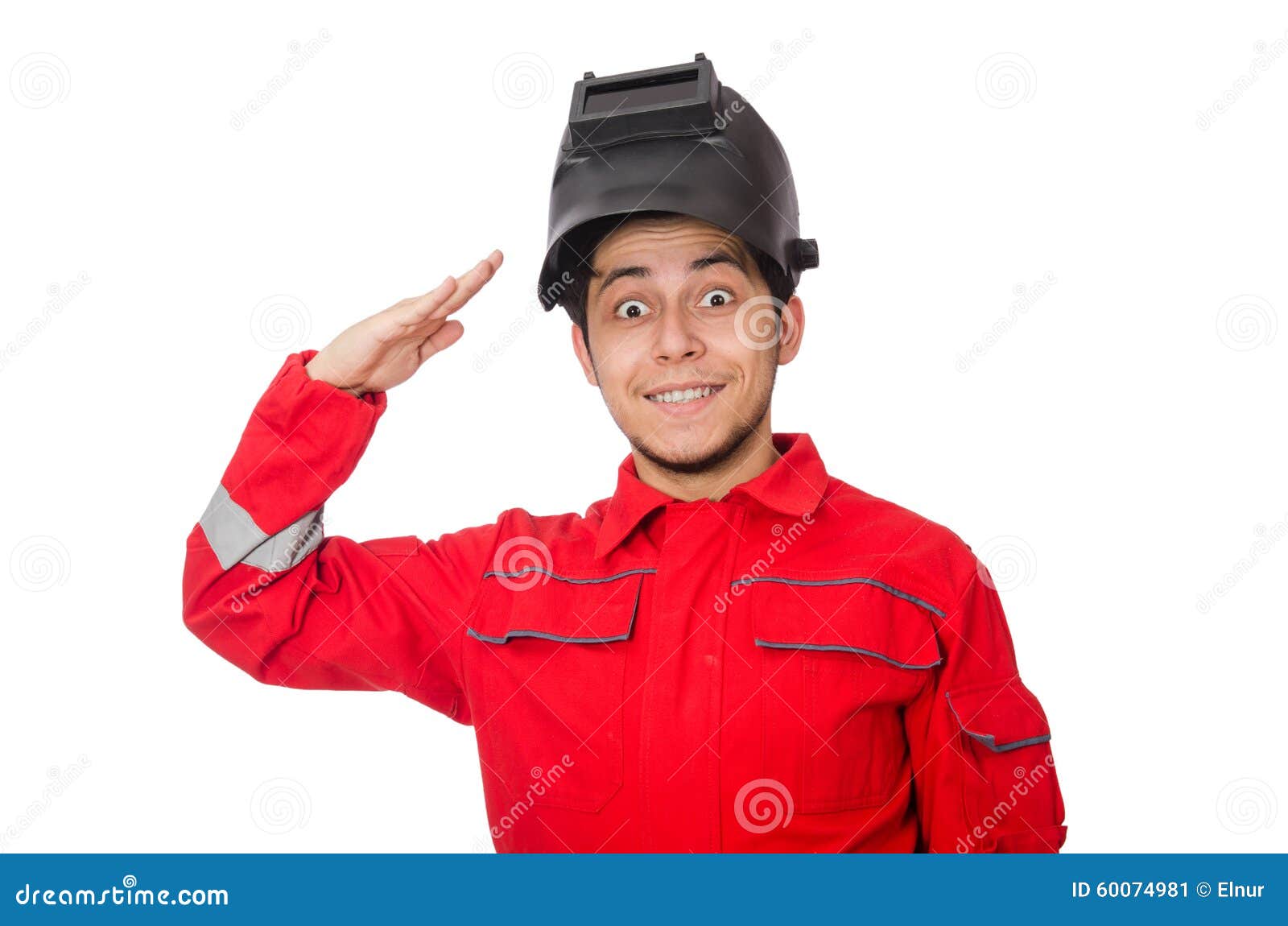 Funny Welder Isolated on White Stock Image - Image of factory, humour ...