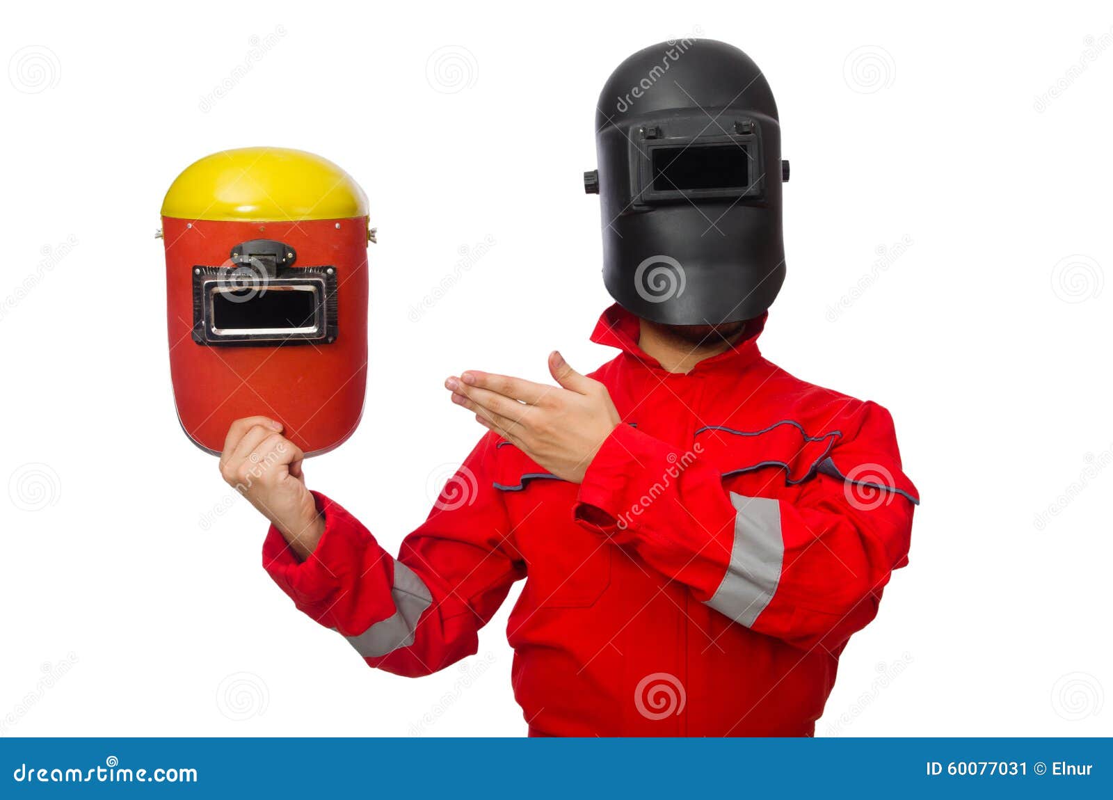 Funny Welder Isolated on White Stock Image - Image of occupation ...