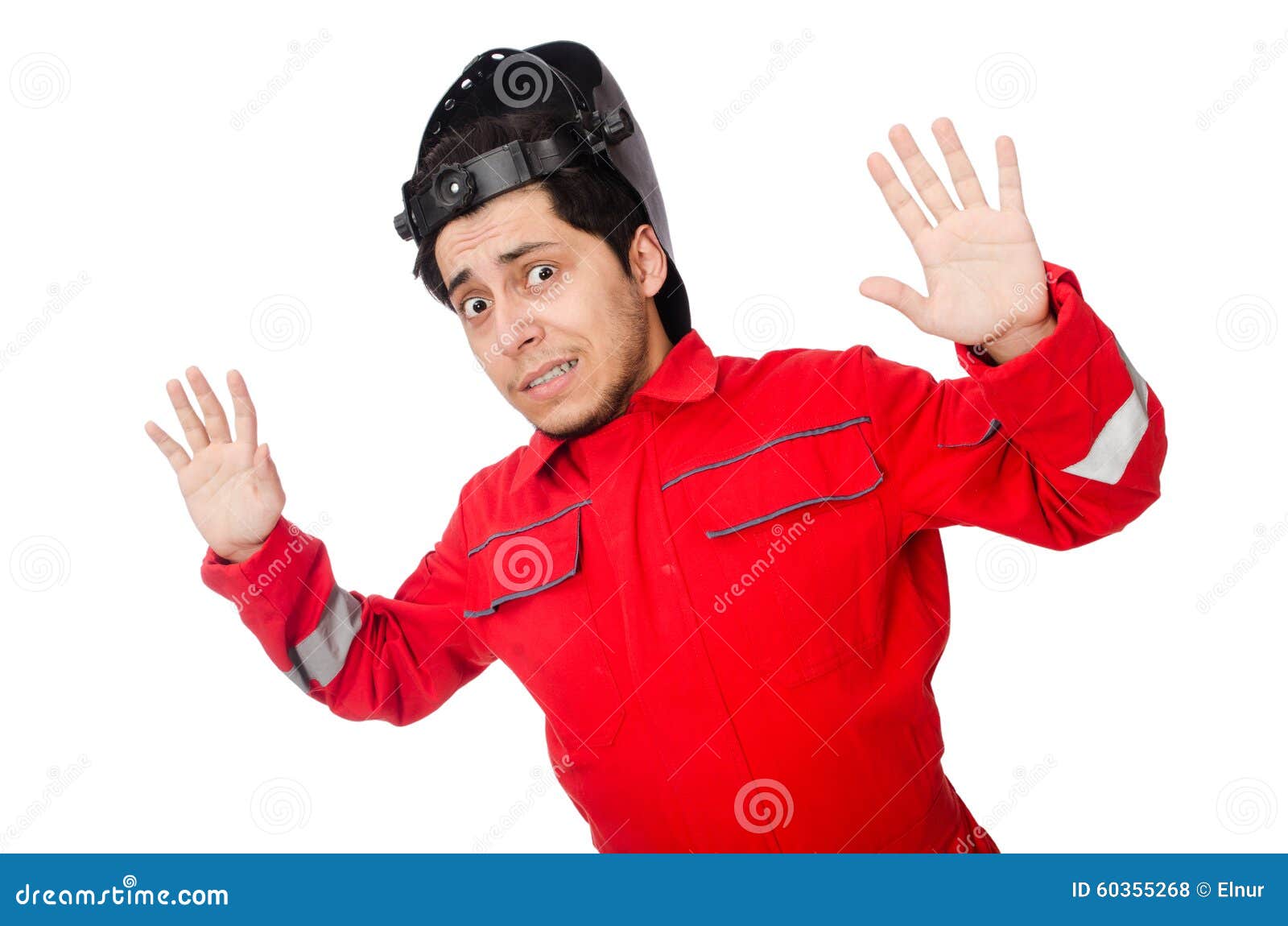 Funny Welder Isolated on White Stock Photo - Image of steel, comic ...