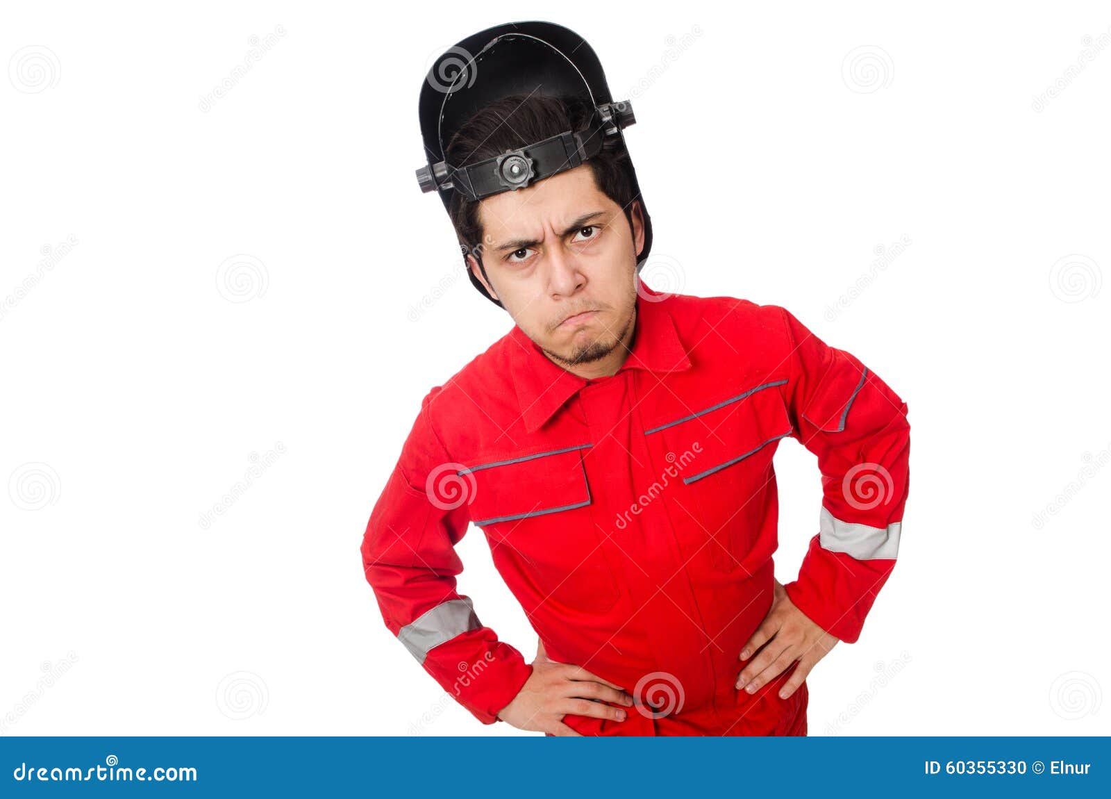 Funny Welder Isolated on White Stock Photo - Image of flash, humorous ...