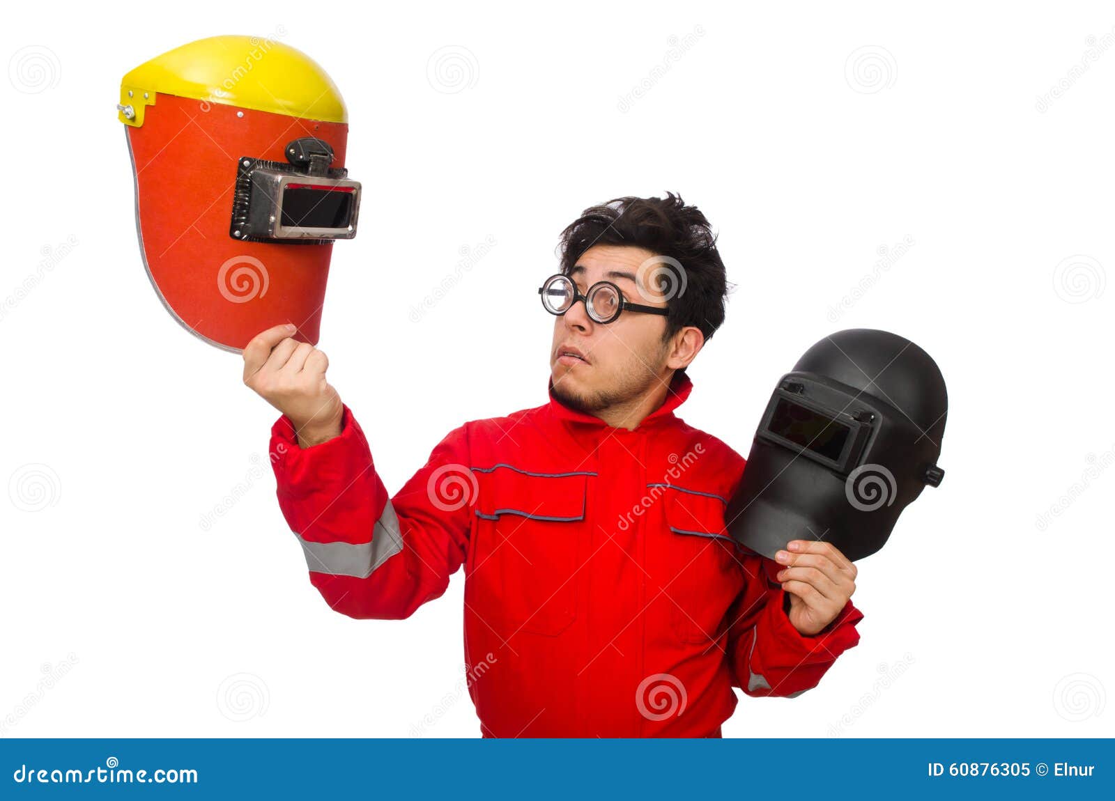 The Funny Welder Isolated on White Stock Image - Image of funny ...