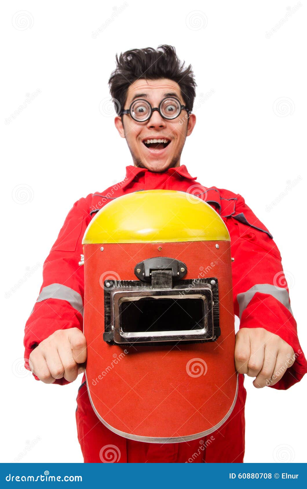 The Funny Welder Isolated on White Stock Photo - Image of equipment ...