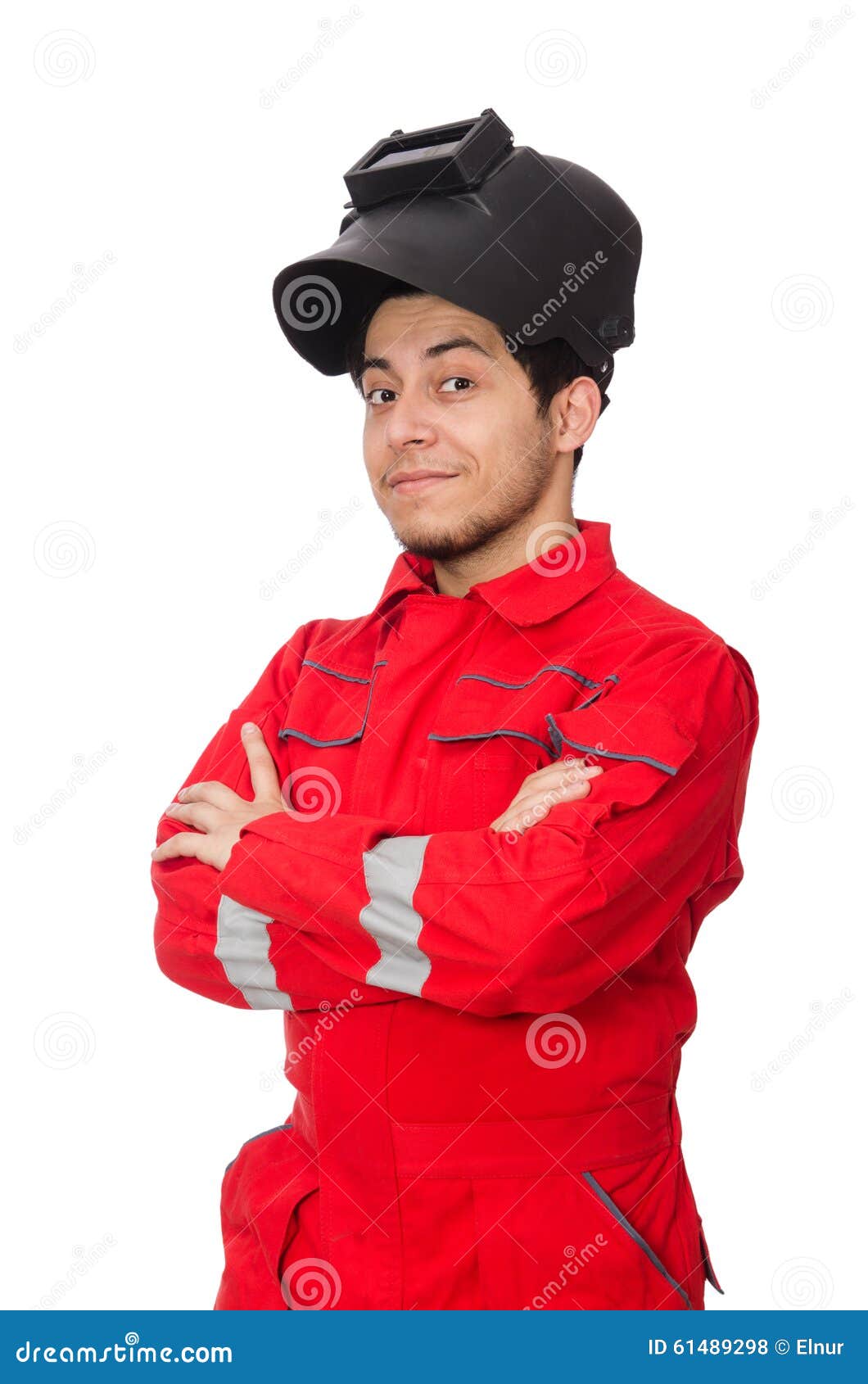 The Funny Welder Isolated on White Stock Photo - Image of humorous ...