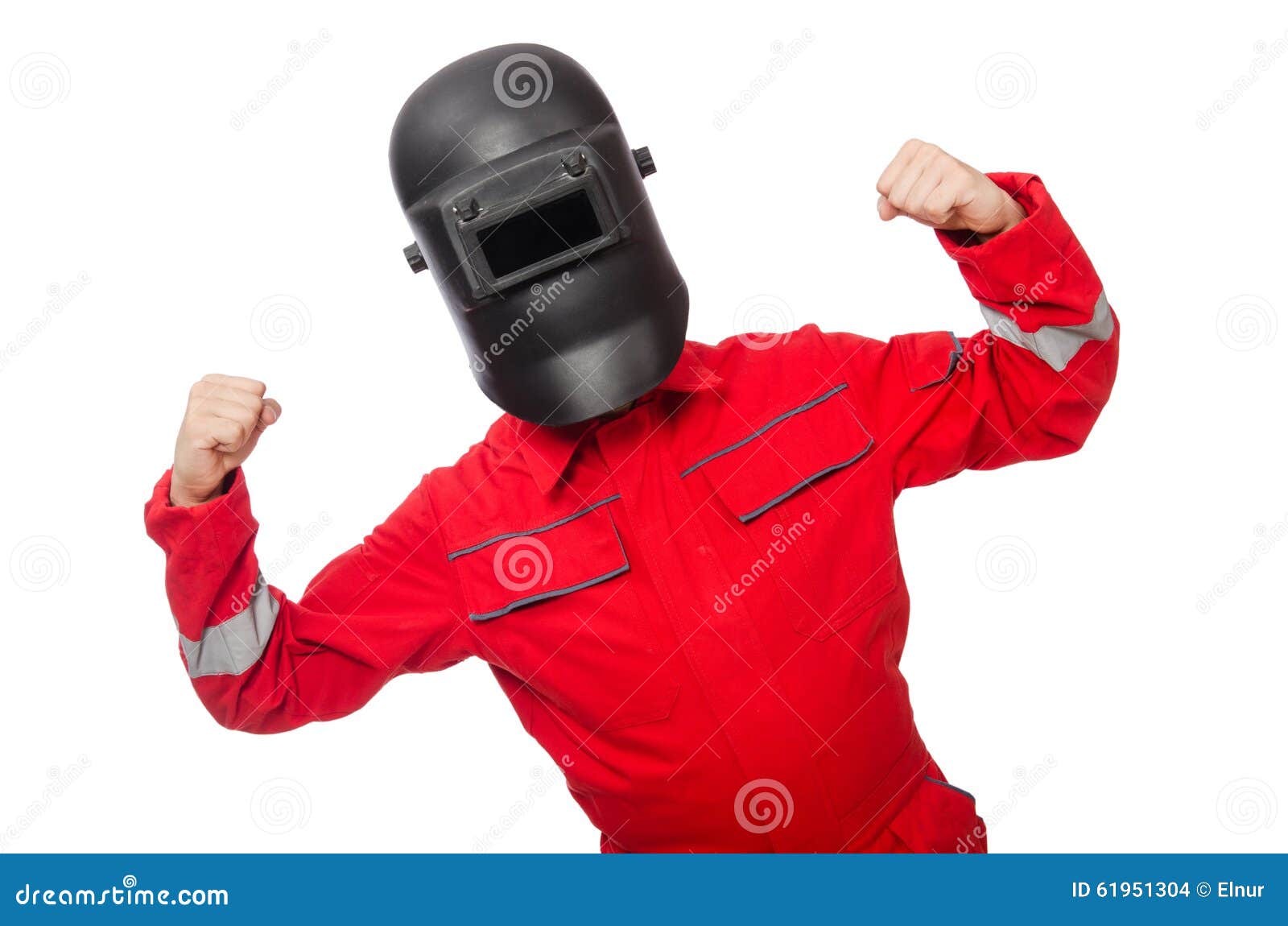 The Funny Welder Isolated on White Stock Photo - Image of craftsman ...