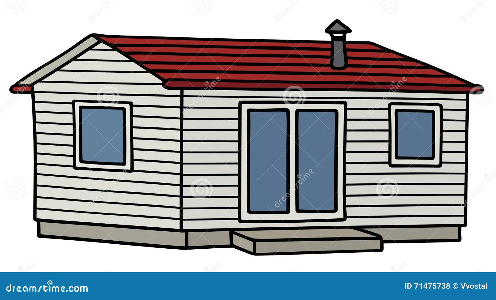 Funny white mobilhome stock vector. Illustration of construction - 71475738