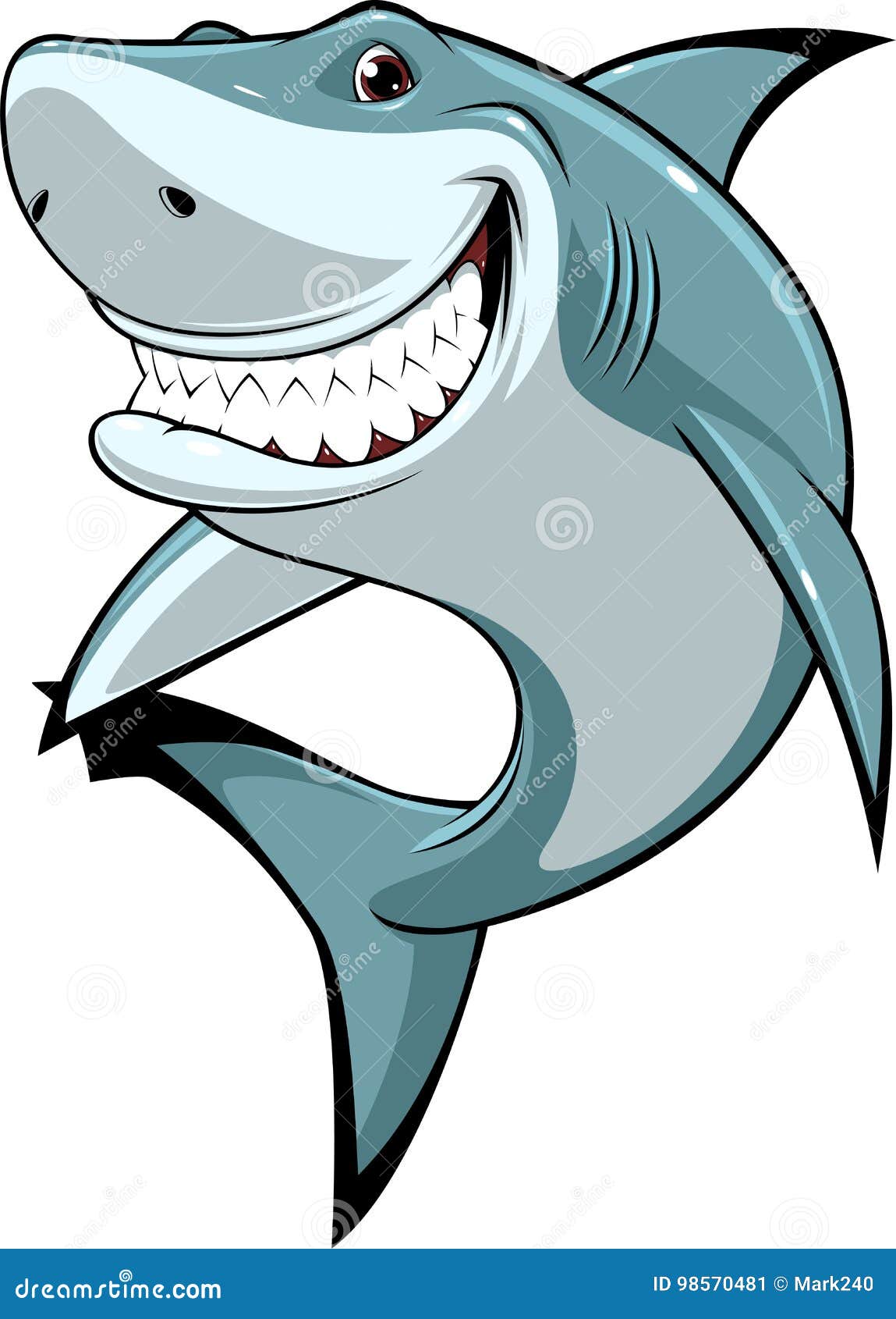 Funny Toothy Fish With A Wooden Barrel Isolated On White Background ...