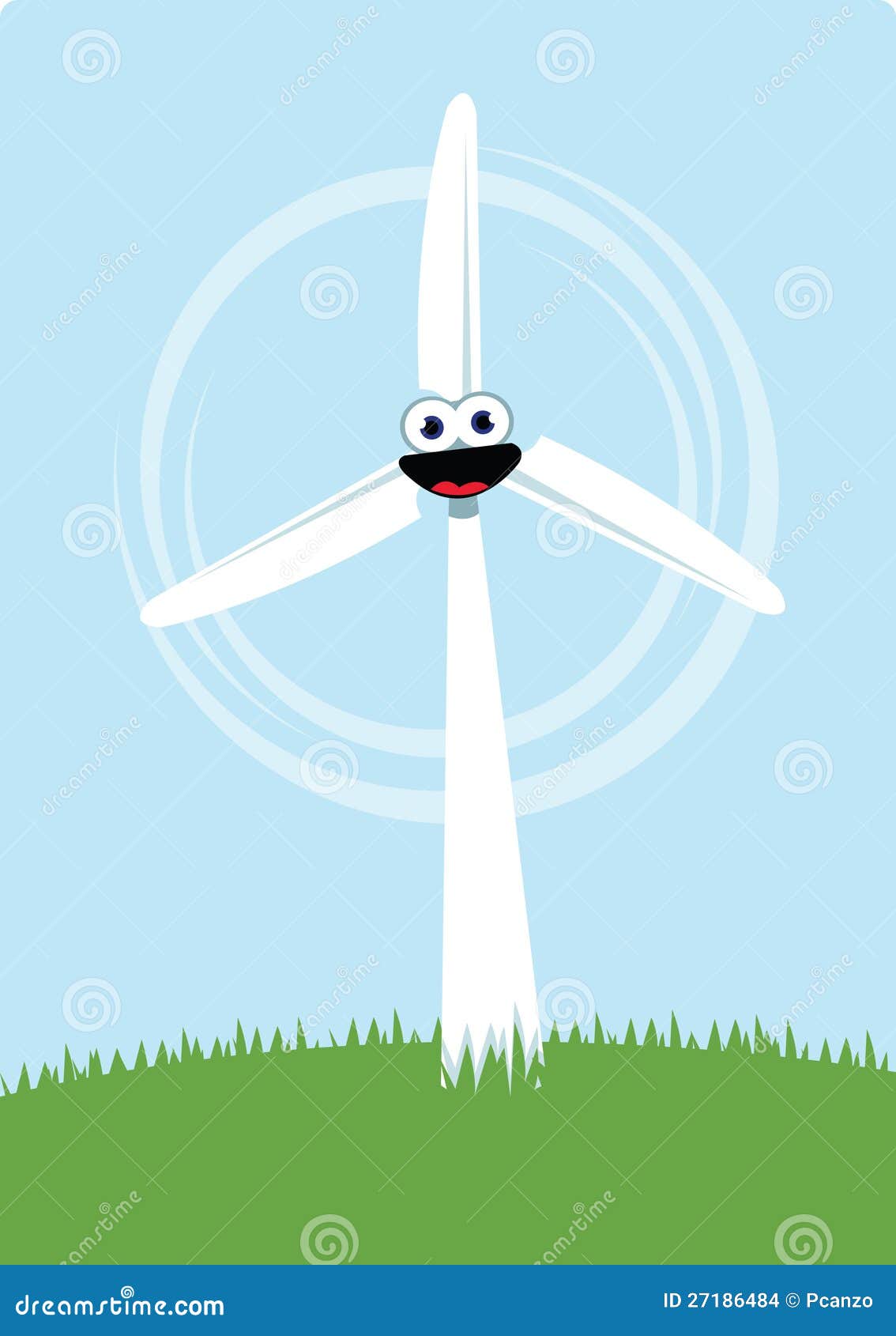 Funny Windmill stock vector. Illustration of cute, family - 27186484