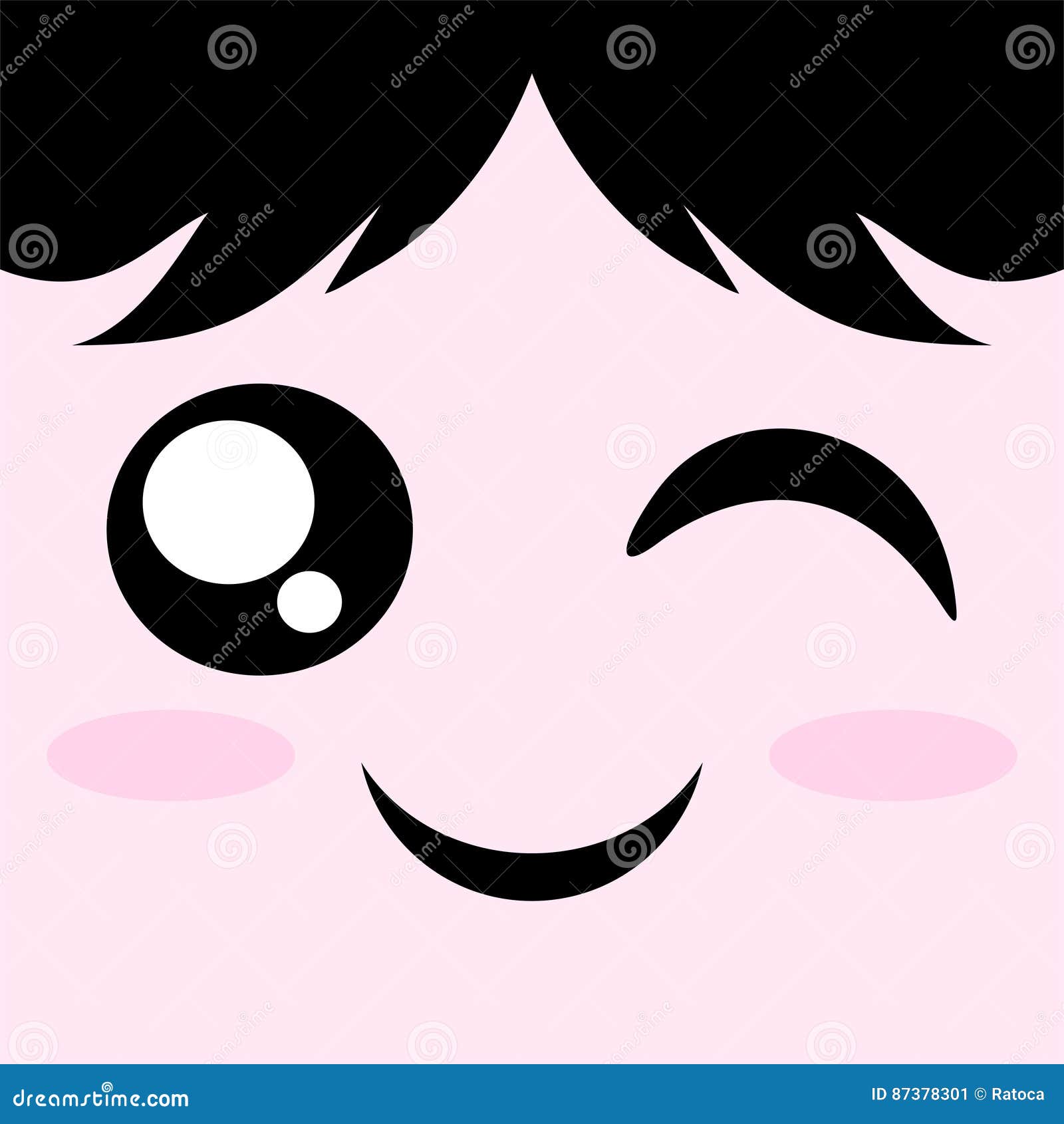 Funny wink expression stock vector. Illustration of cheerful - 87378301