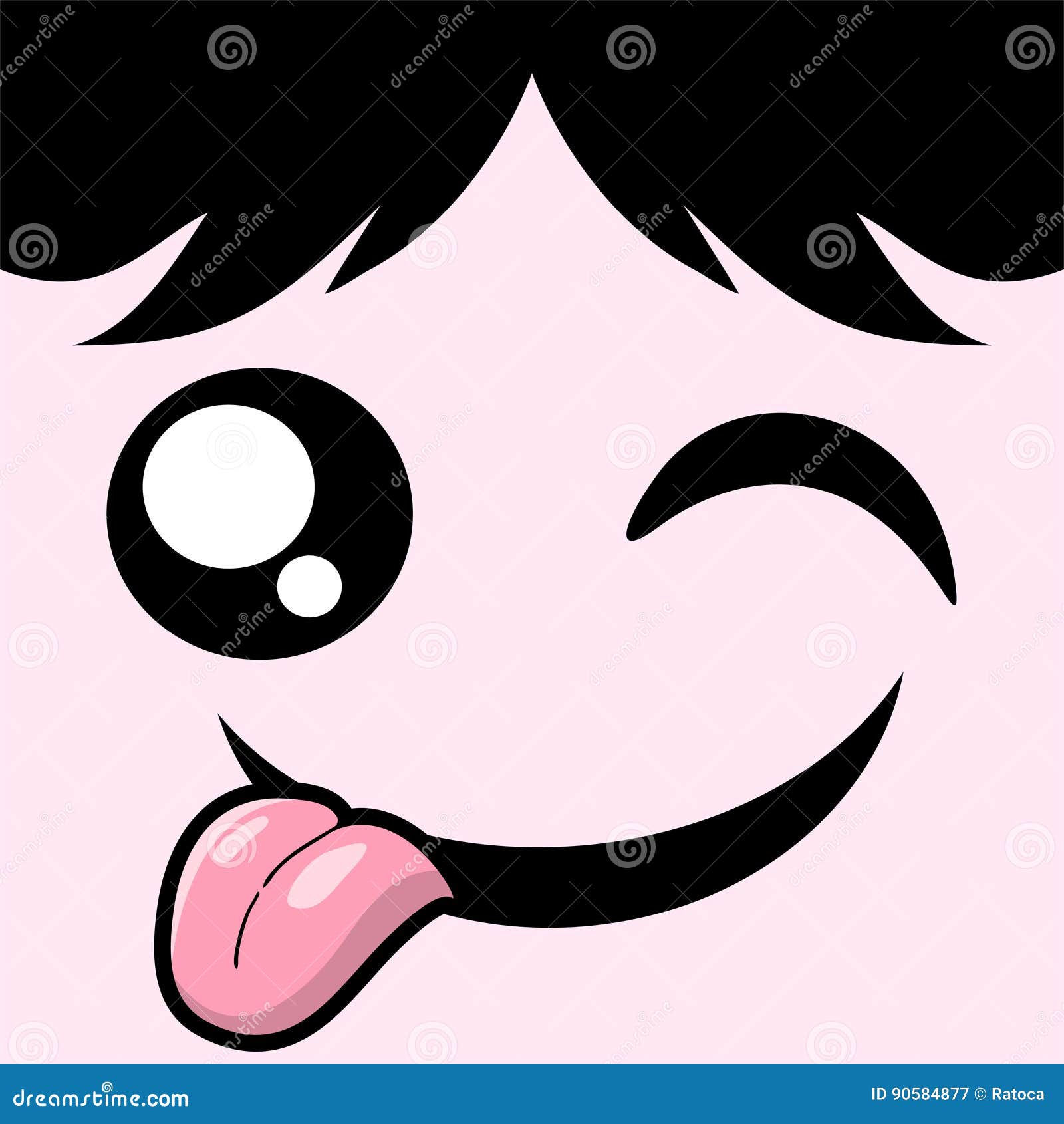 Funny wink expression stock vector. Illustration of joke - 90584877