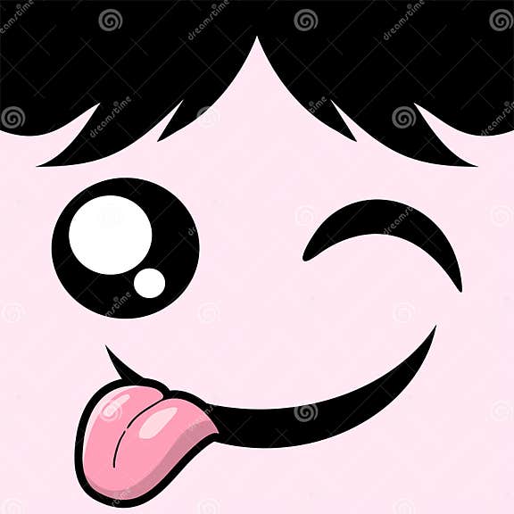 Funny wink expression stock vector. Illustration of joke - 90584877