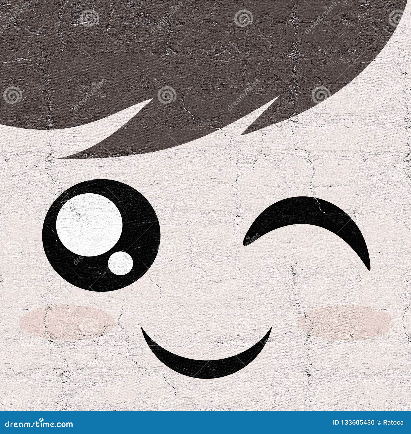 Funny wink expression stock illustration. Illustration of laugh - 133605430