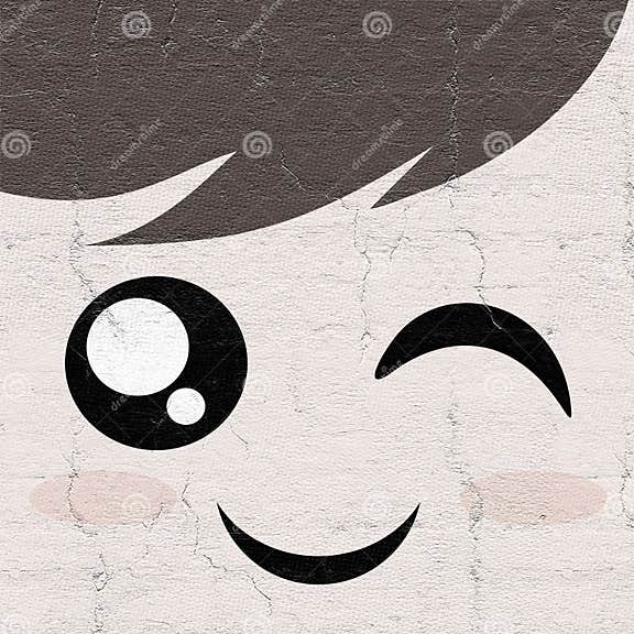 Funny wink expression stock illustration. Illustration of laugh - 133605430