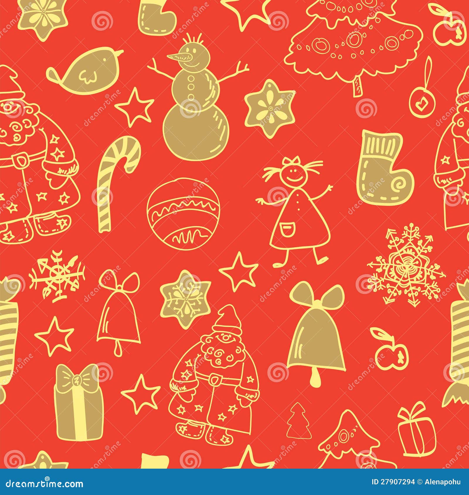 Funny Winter Christmas Vector Seamless Pattern Stock Vector ...